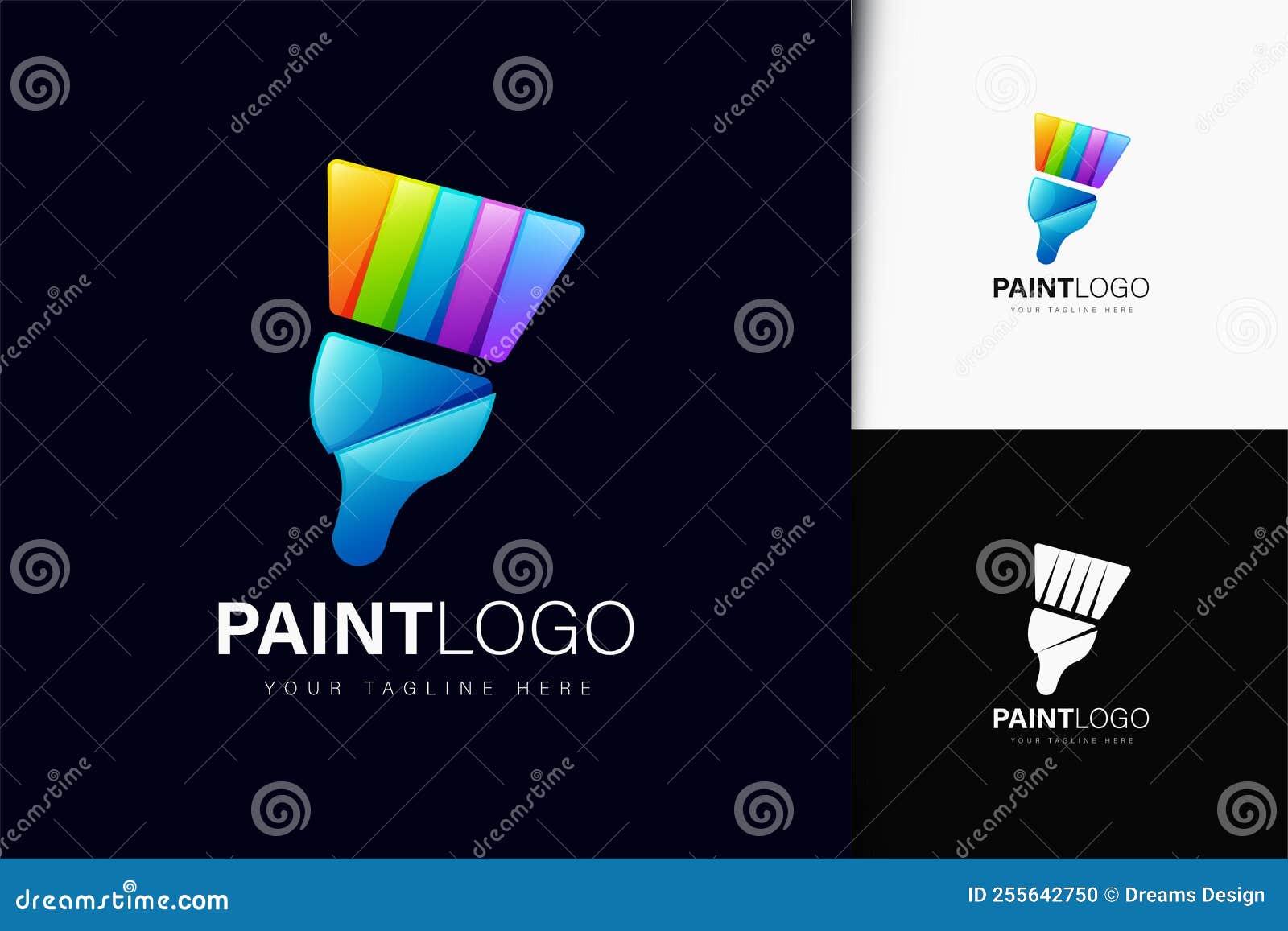 Paint Logo Design with Gradient Stock Vector - Illustration of colorful ...