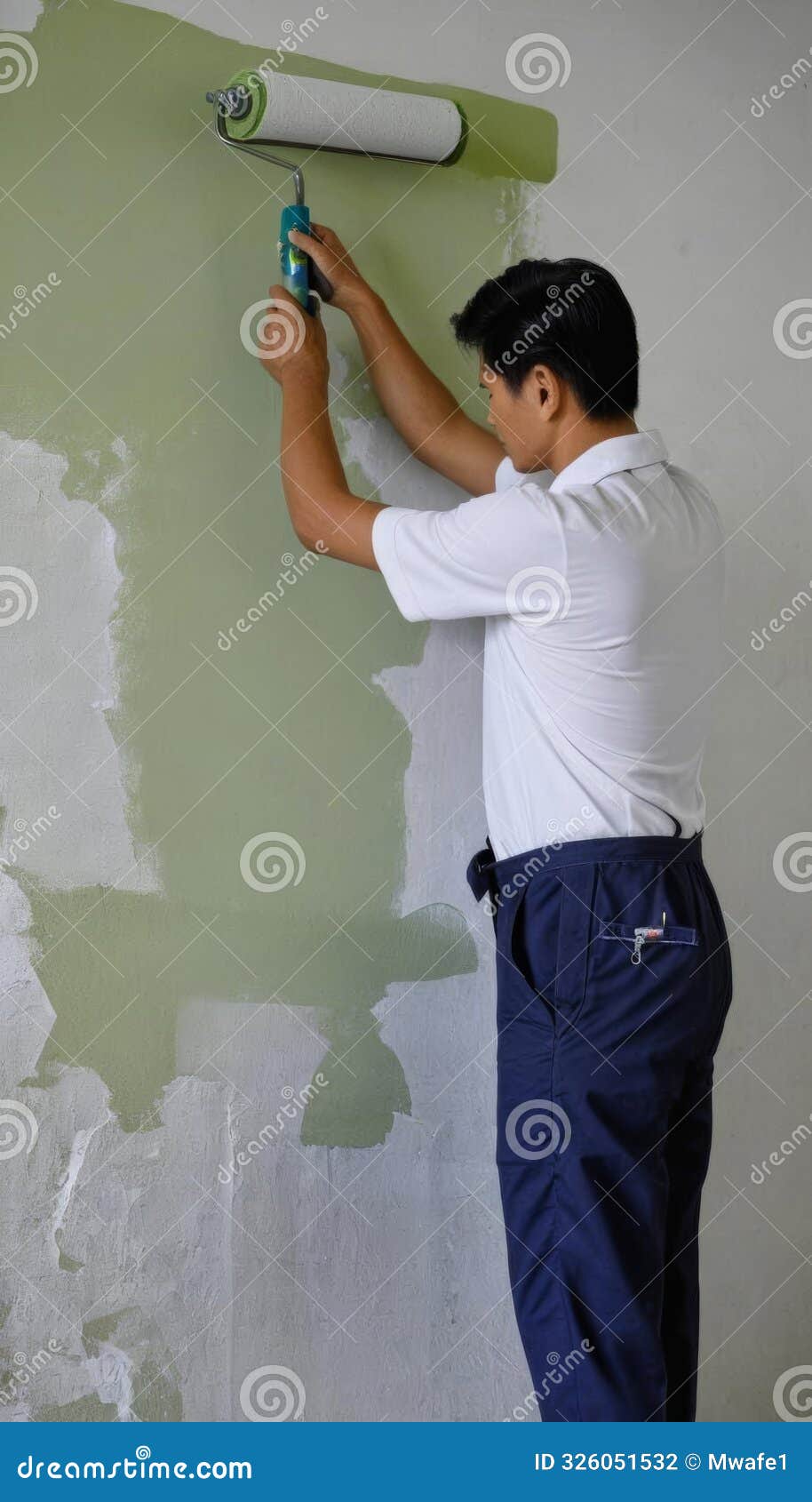 Paint Man Wall Roller Construction Asean Ladder Engineer Painting Paint ...