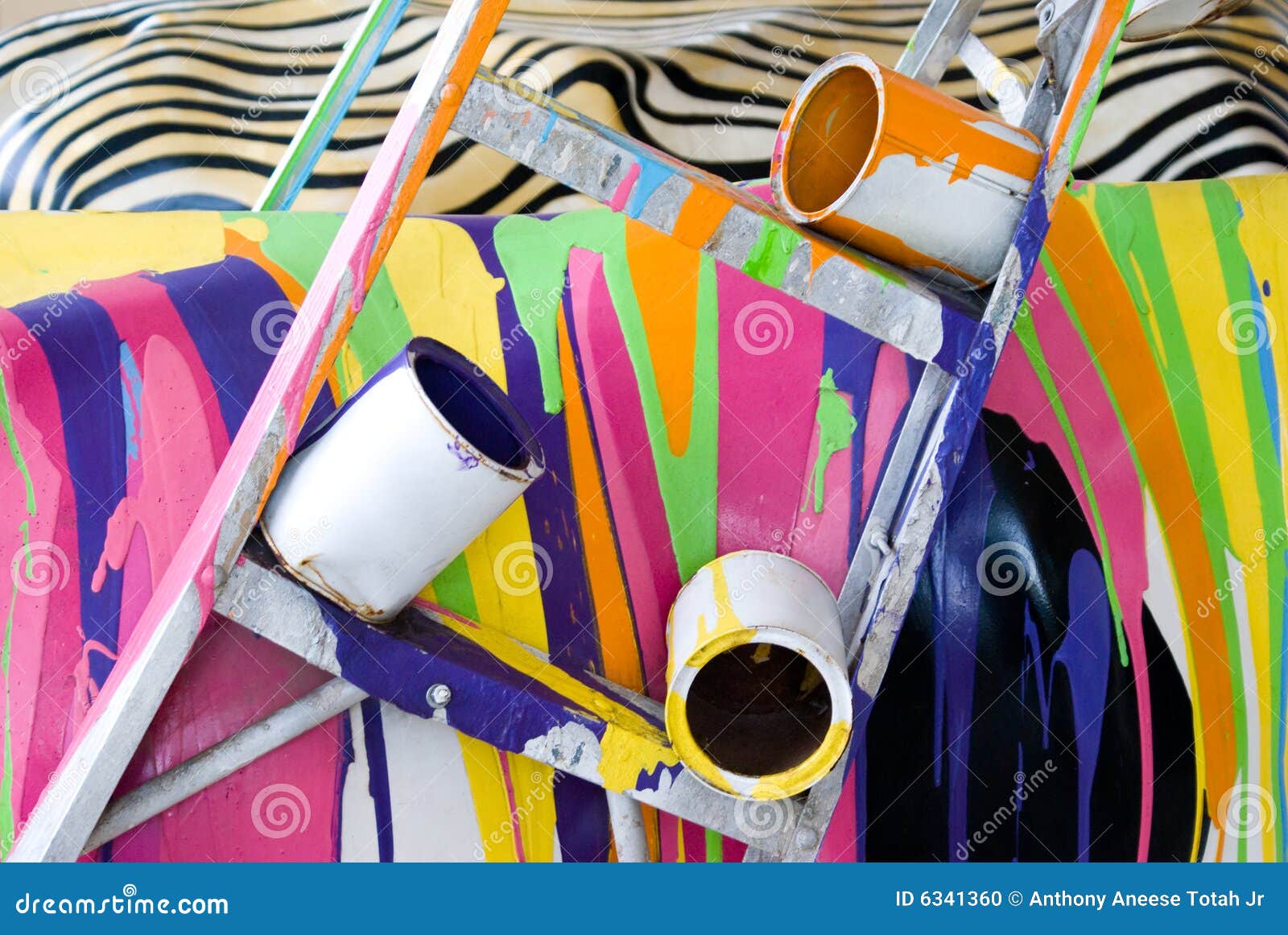 Paint Mess stock photo. Image of messy, ladder, rainbow - 6341360