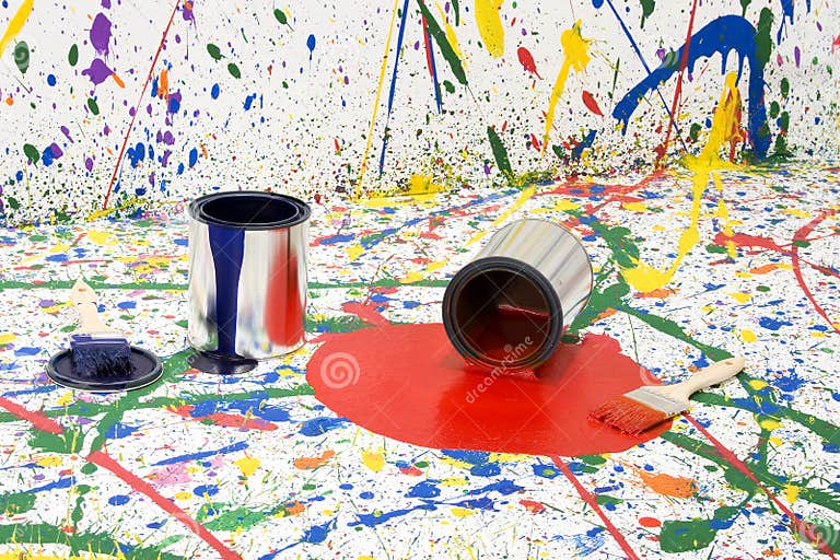Paint Mess stock photo. Image of paint, splatter, brush - 918432