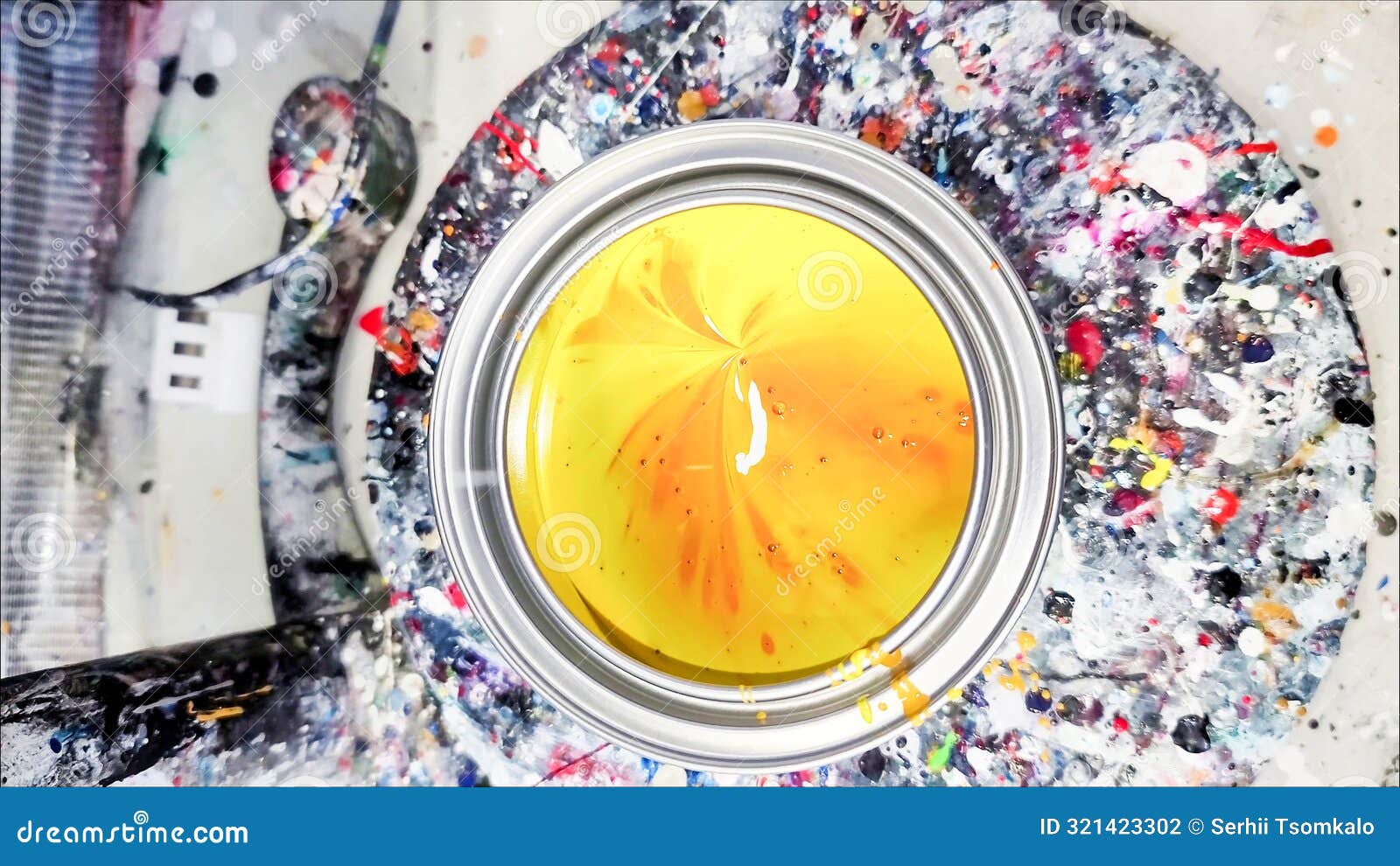 Paint mixing workshop stock photo. Image of orange, glass - 321423302