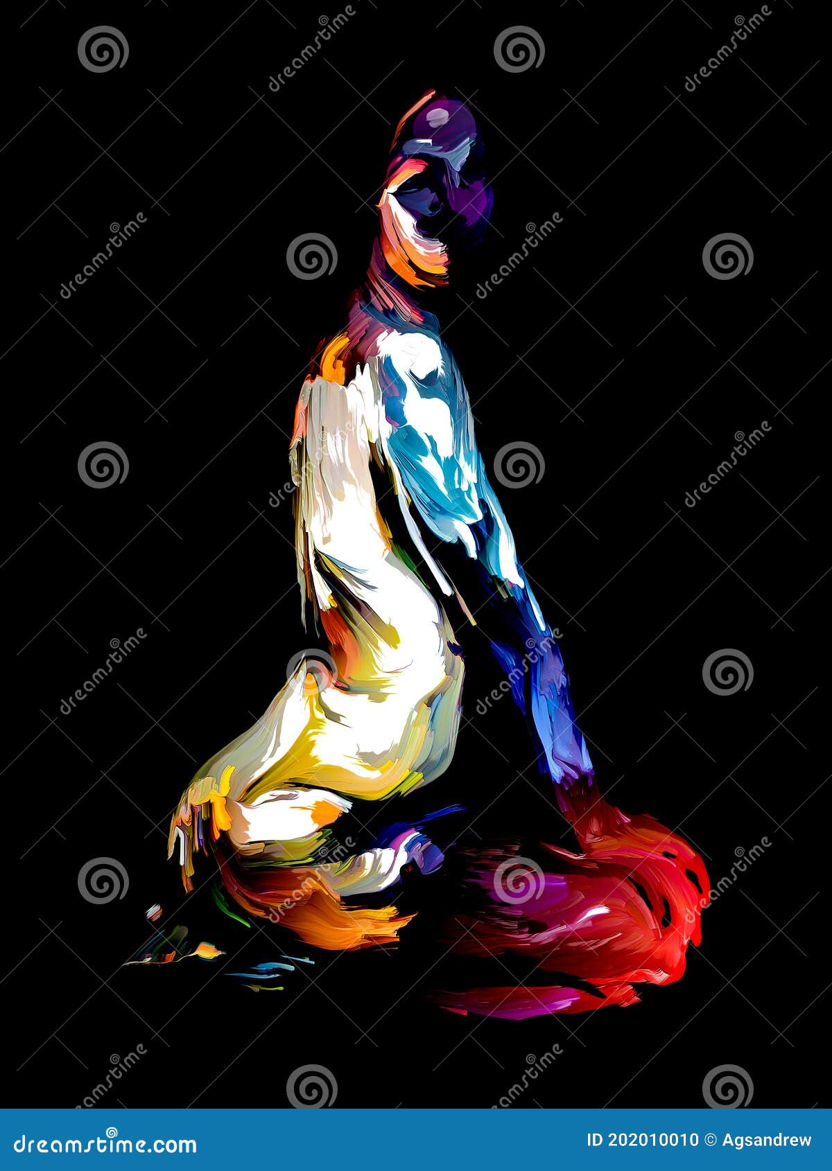 Paint and Model stock illustration. Illustration of movement - 202010010