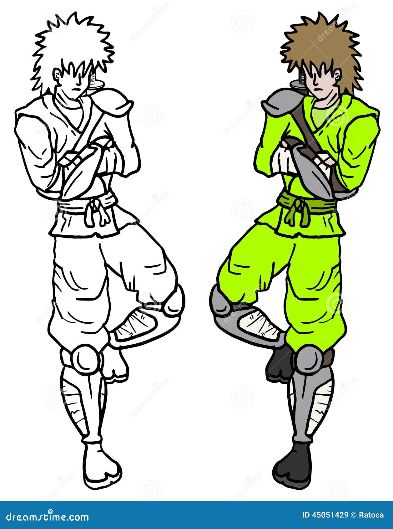 Paint ninja stock vector. Illustration of ninja, pose - 45051429