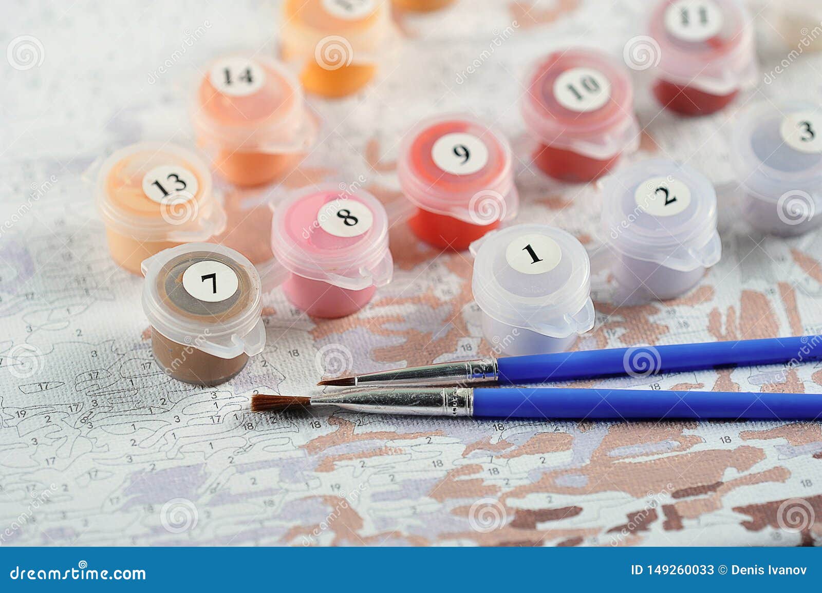 Paint by Numbers stock image. Image of color, canvas - 149260033