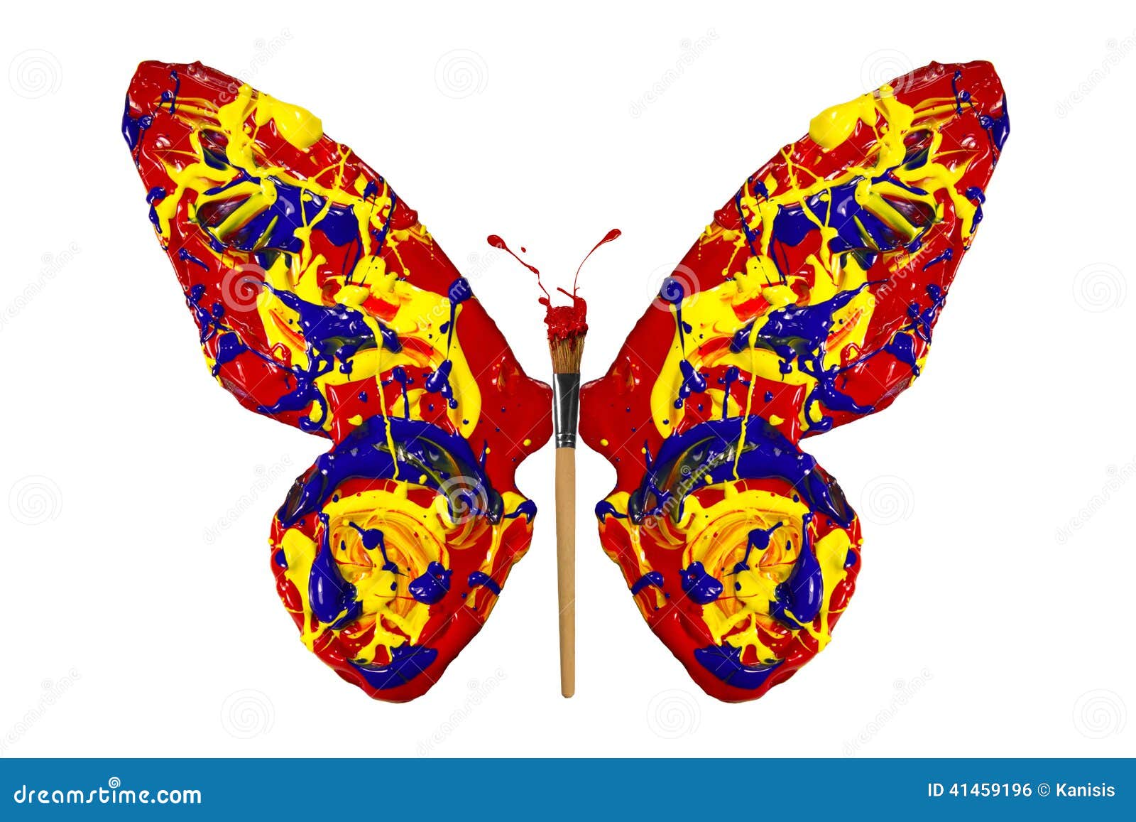Paint and Paintbrush Made Butterfly Stock Illustration - Illustration ...