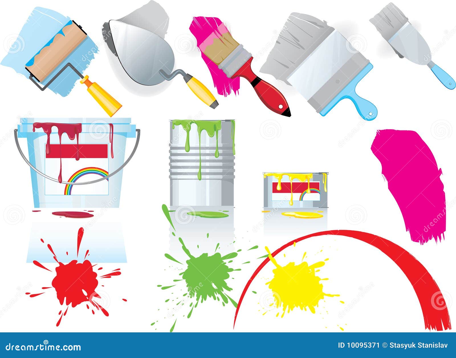 Paint and painting icons stock vector. Illustration of illustrated ...
