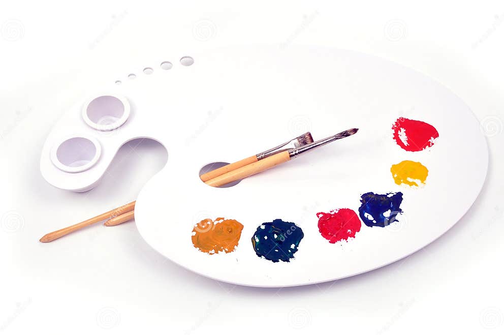 Paint palette stock image. Image of paint, brush, clip - 9770949
