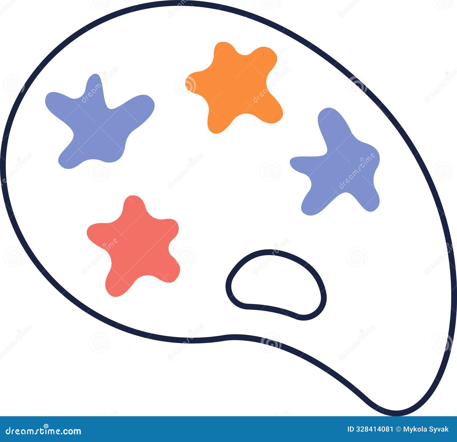 Paint Palette Doodle stock illustration. Illustration of sketch - 328414081