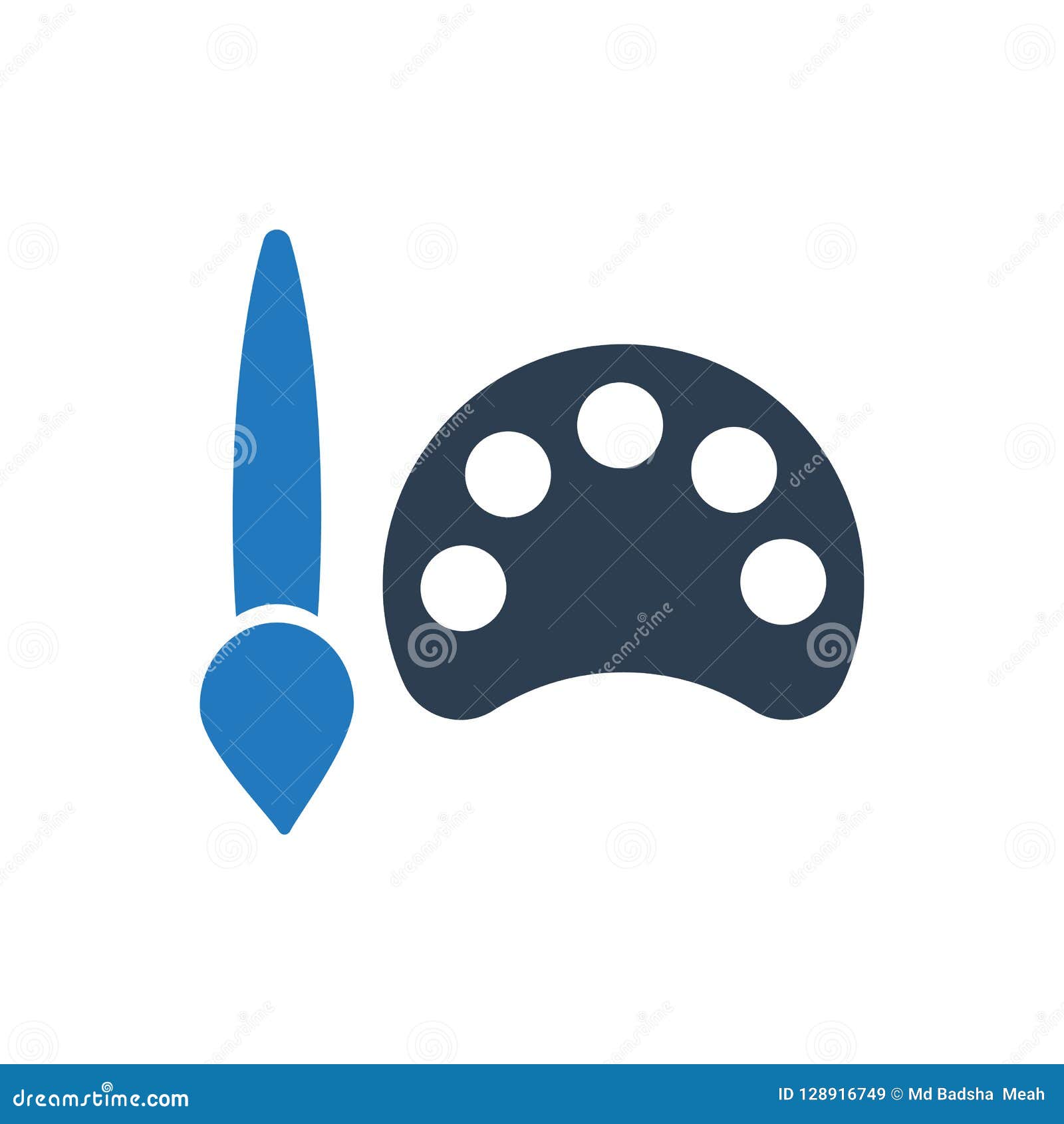 Paint Palette Icon stock vector. Illustration of symbol - 128916749