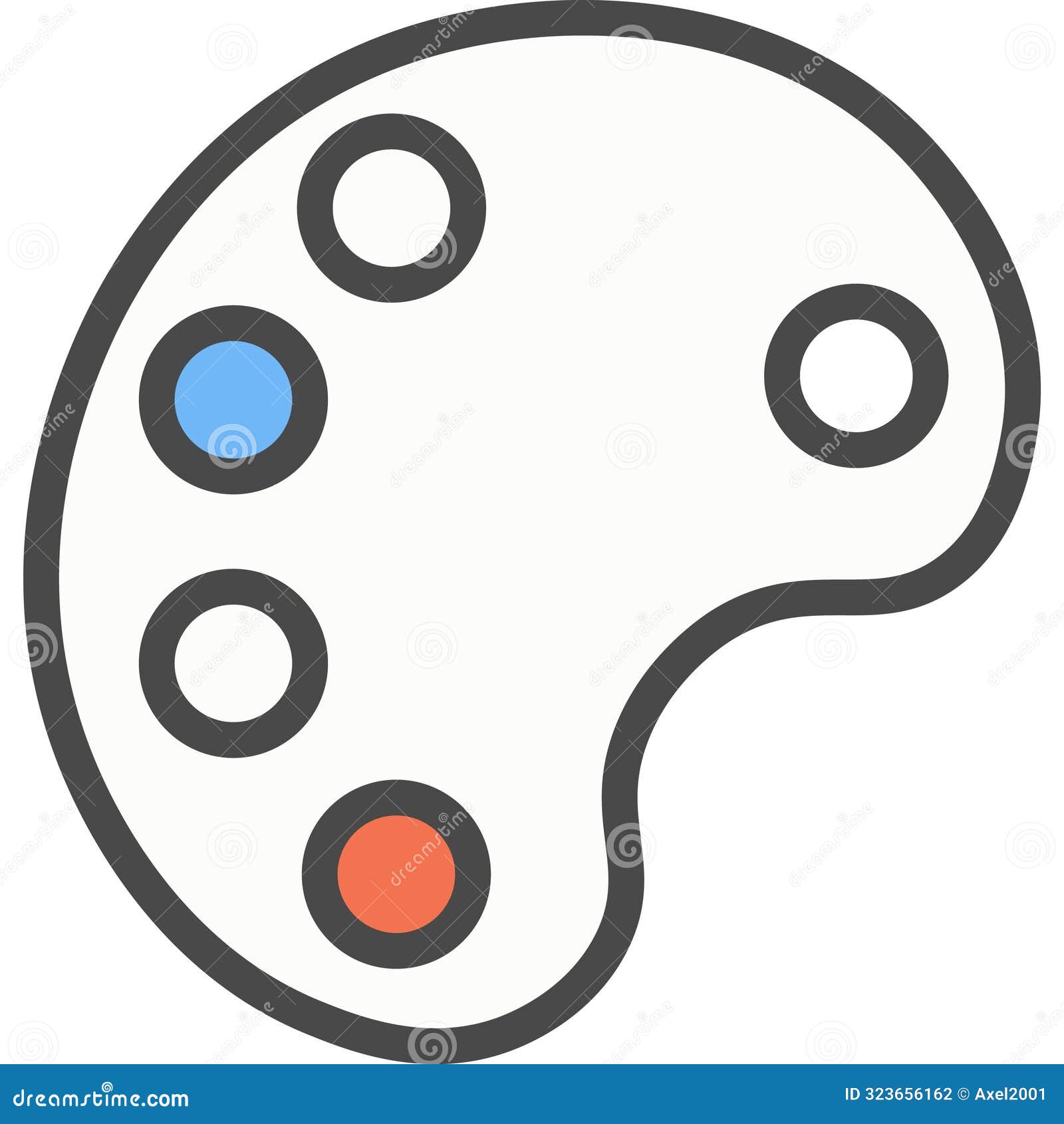 Paint Palette Vector Icon Isolated Stock Vector - Illustration of ...