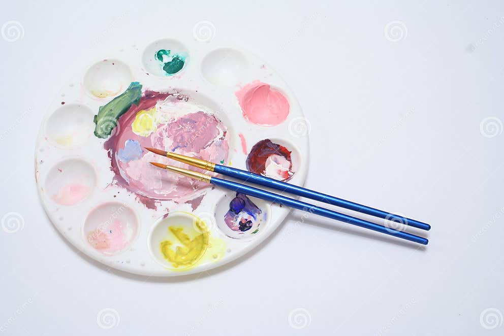 Paint Pallet stock photo. Image of craft, hobbies, artistic - 497390