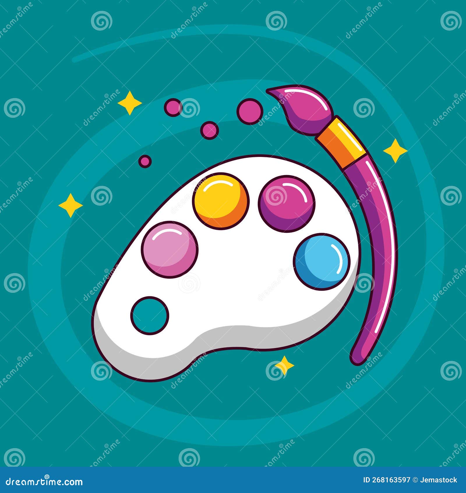 Paint Pallette And Supplies Back To School Cartoon Vector ... Paint Pallette And Supplies Back To School Cartoon Vector ...
