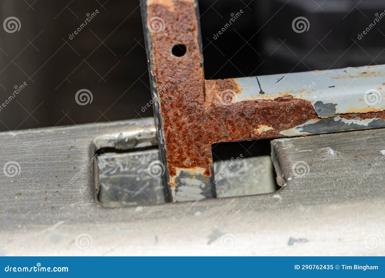 Paint Peeling Rusted Ladder Rack on Truck Stock Image - Image of wood ...