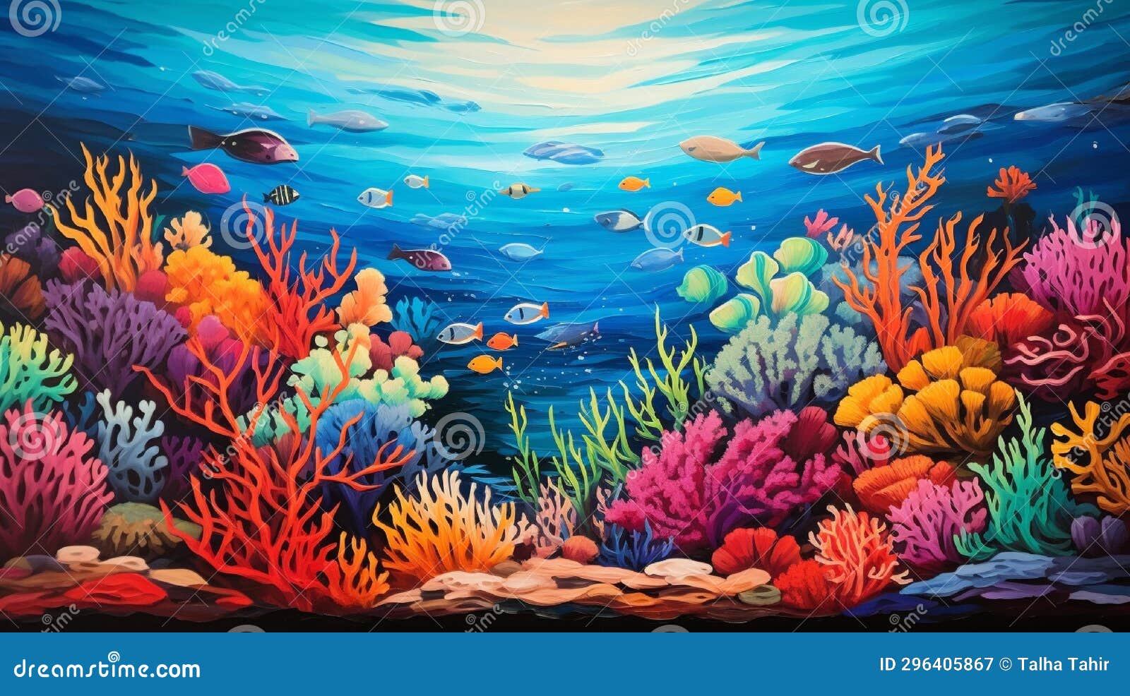 Vibrant Coral Reef With Teeming Marine Life And Turquoise Ocean ...