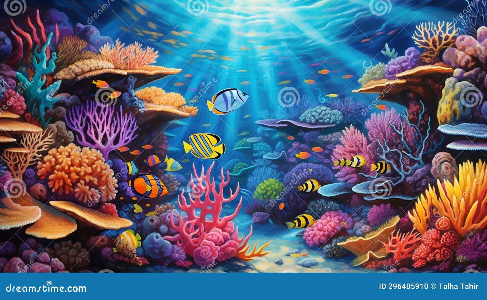 Vibrant Coral Reef With Teeming Marine Life And Turquoise Ocean ...