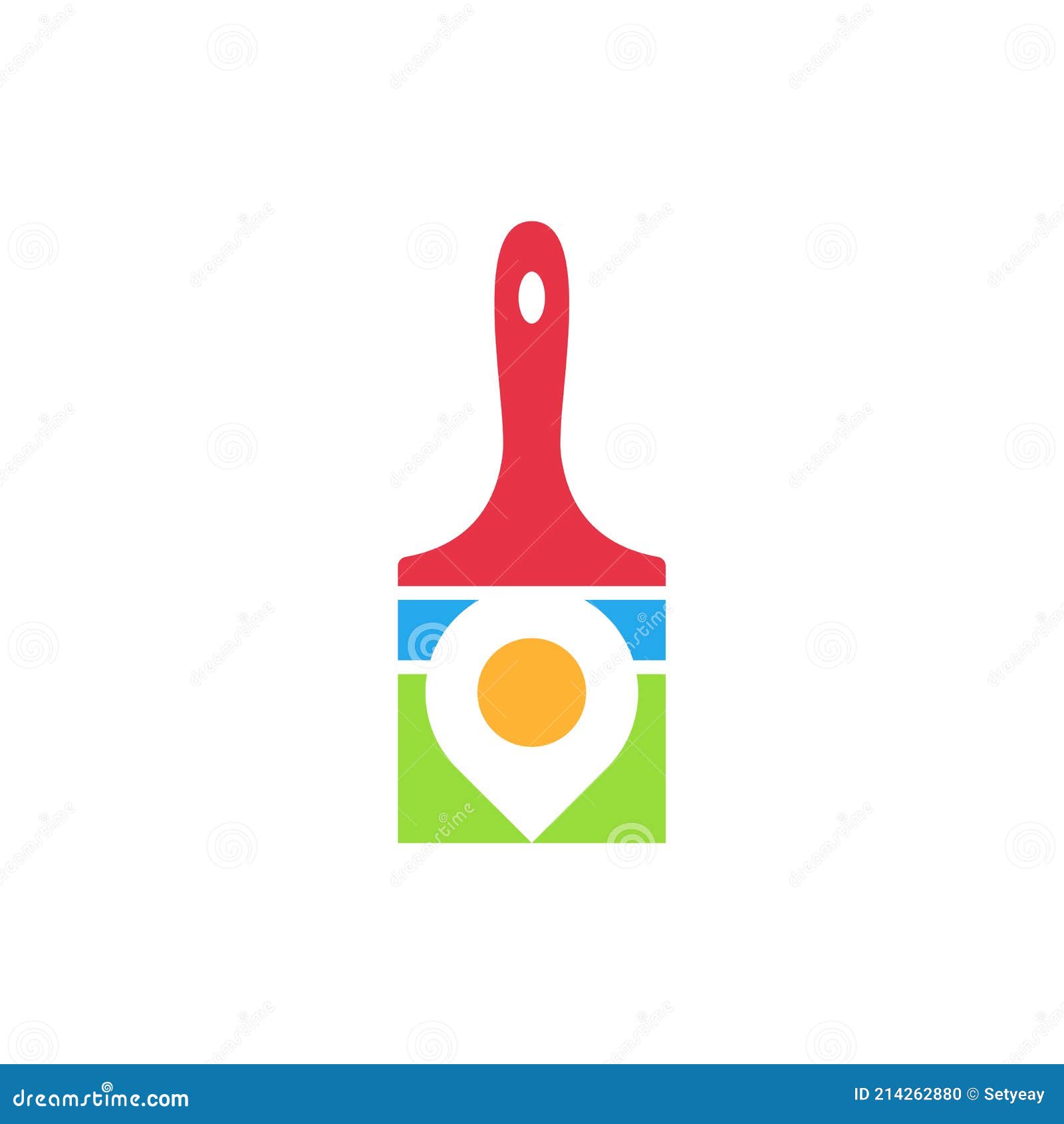 Paint Point Logo Design Vector Illustration, Creative Paint Logo Design ...