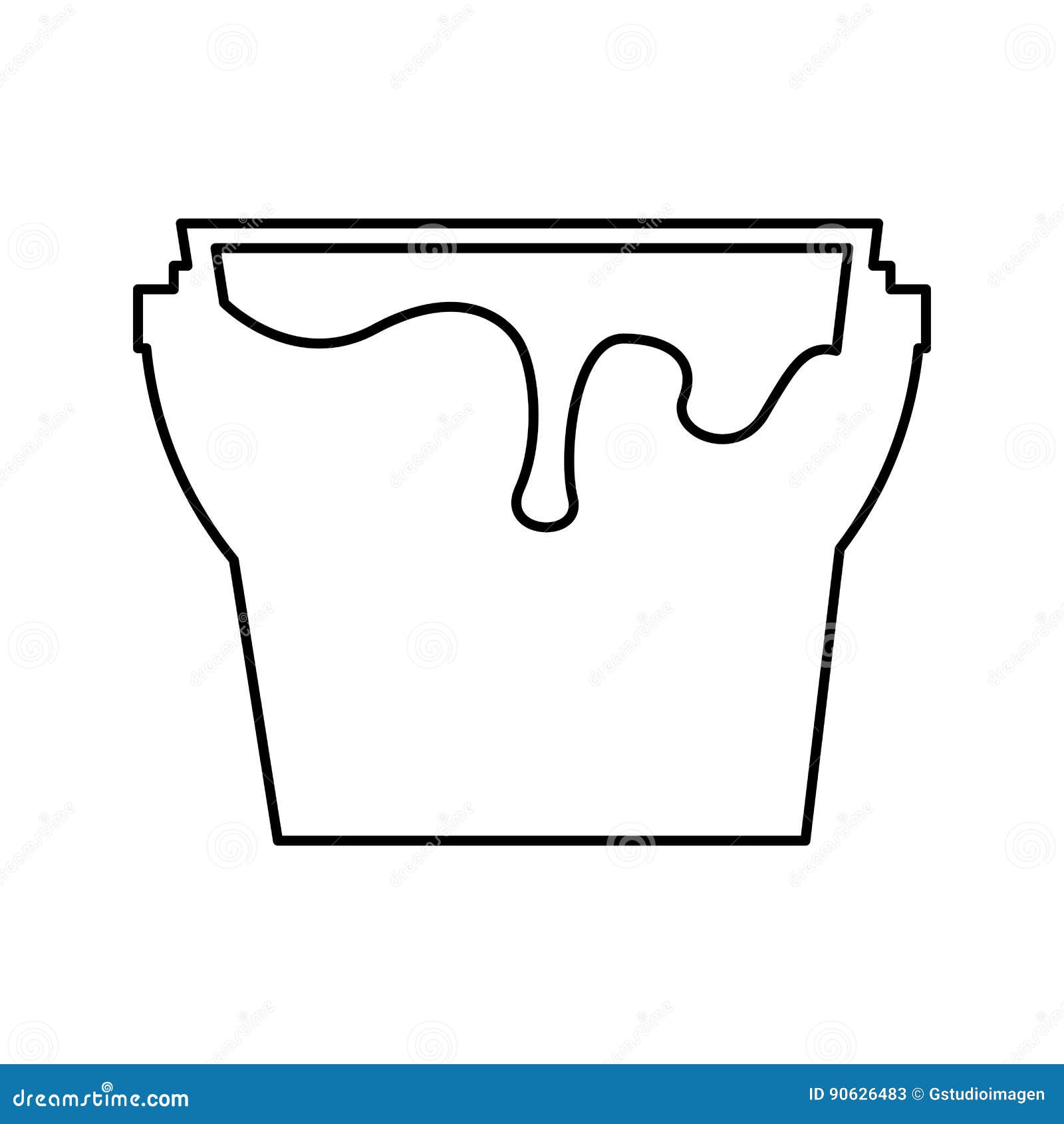 Paint pot isolated icon stock vector. Illustration of homework - 90626483
