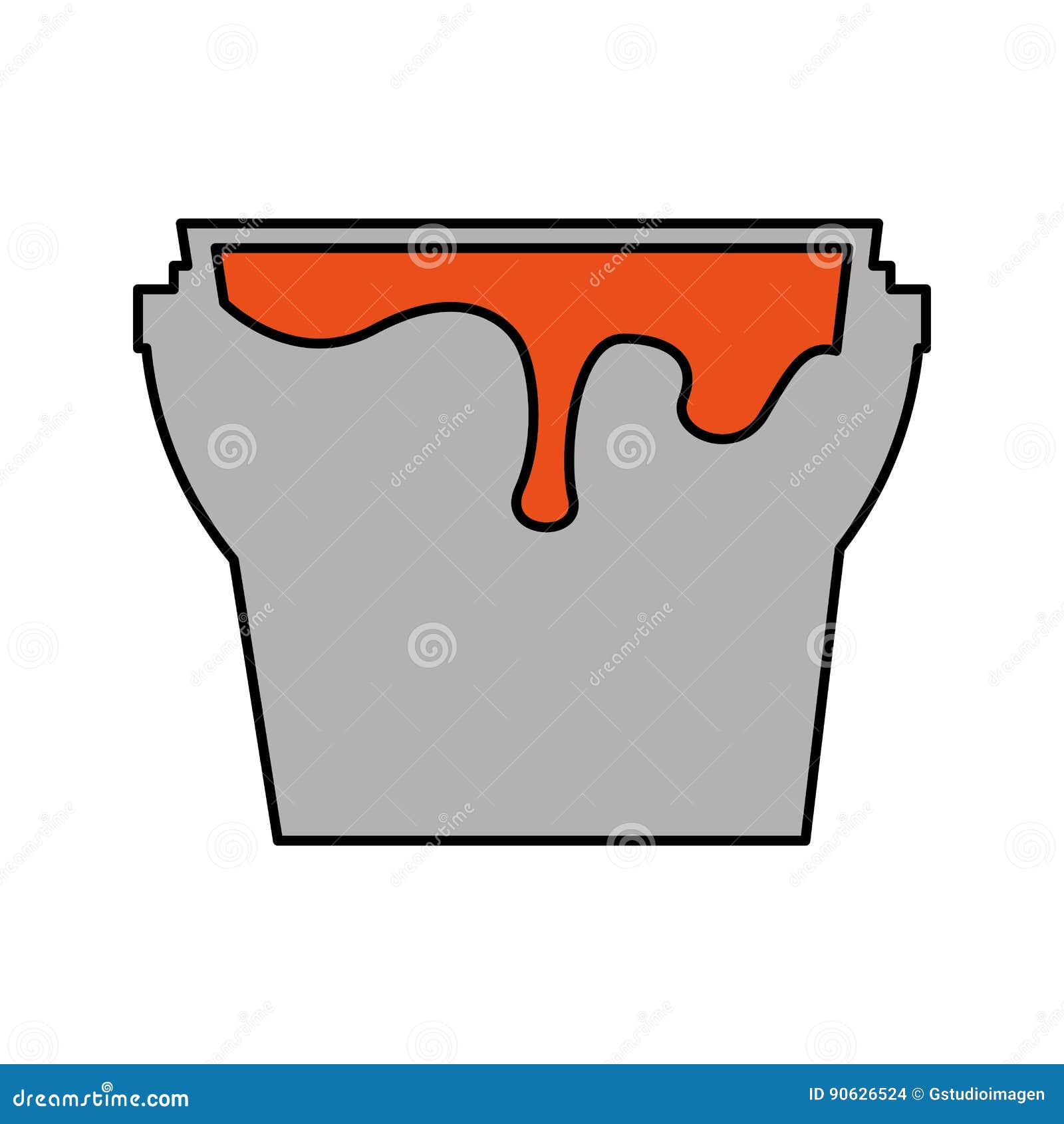 Paint pot isolated icon stock vector. Illustration of decorate - 90626524