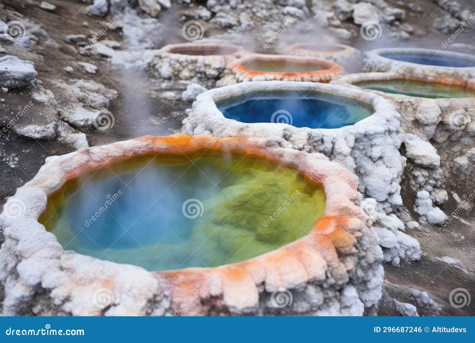 Paint Pots Bubbling Next To a Sulfuric Hot Spring Stock Photo - Image ...
