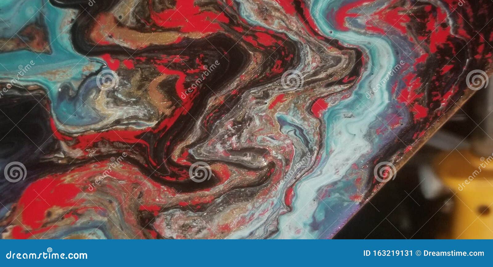 Paint pour on steel plate editorial photo. Image of pour - 163219131