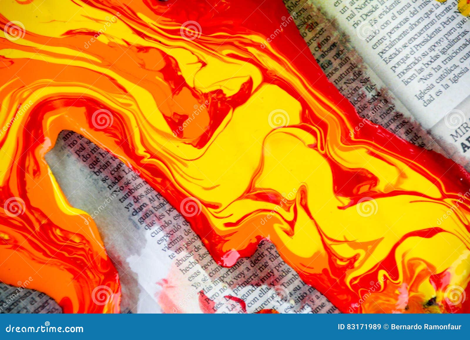 Paint Pouring Out and Spilling on a Paper Stock Image - Image of fluid ...