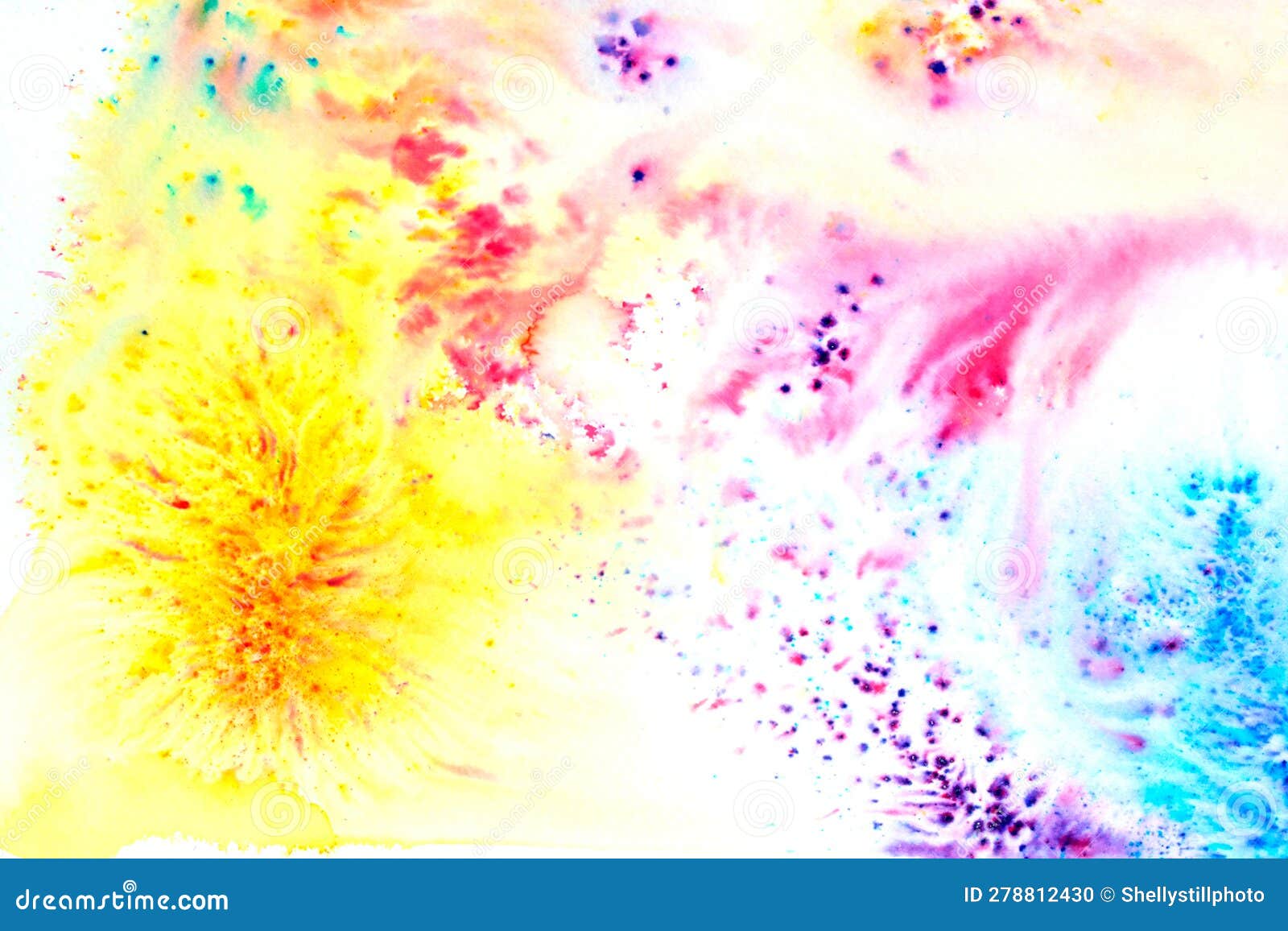 Paint Powder and Splashes in Vibrant Watercolour Painting Exploding ...