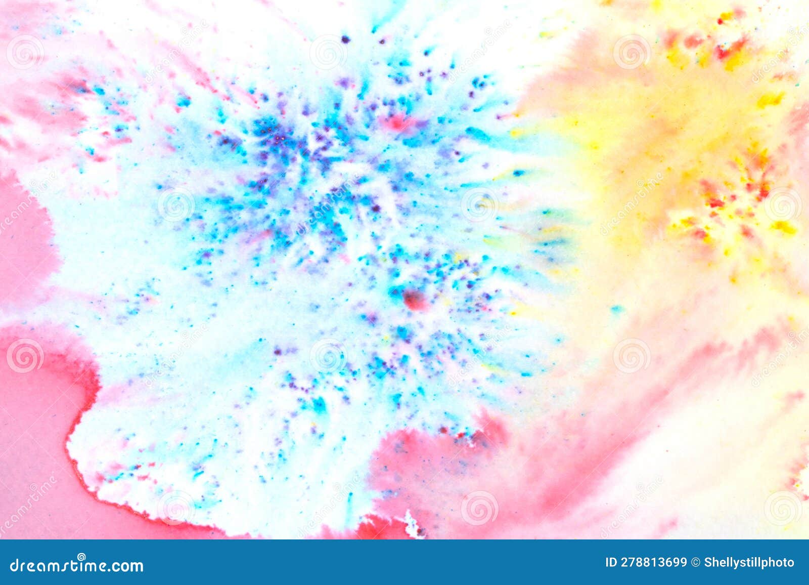 Paint Powder and Splashes in Vibrant Watercolour Painting Exploding ...