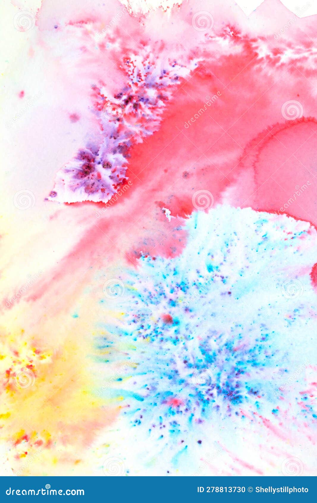 Paint Powder and Splashes in Vibrant Watercolour Painting Exploding ...