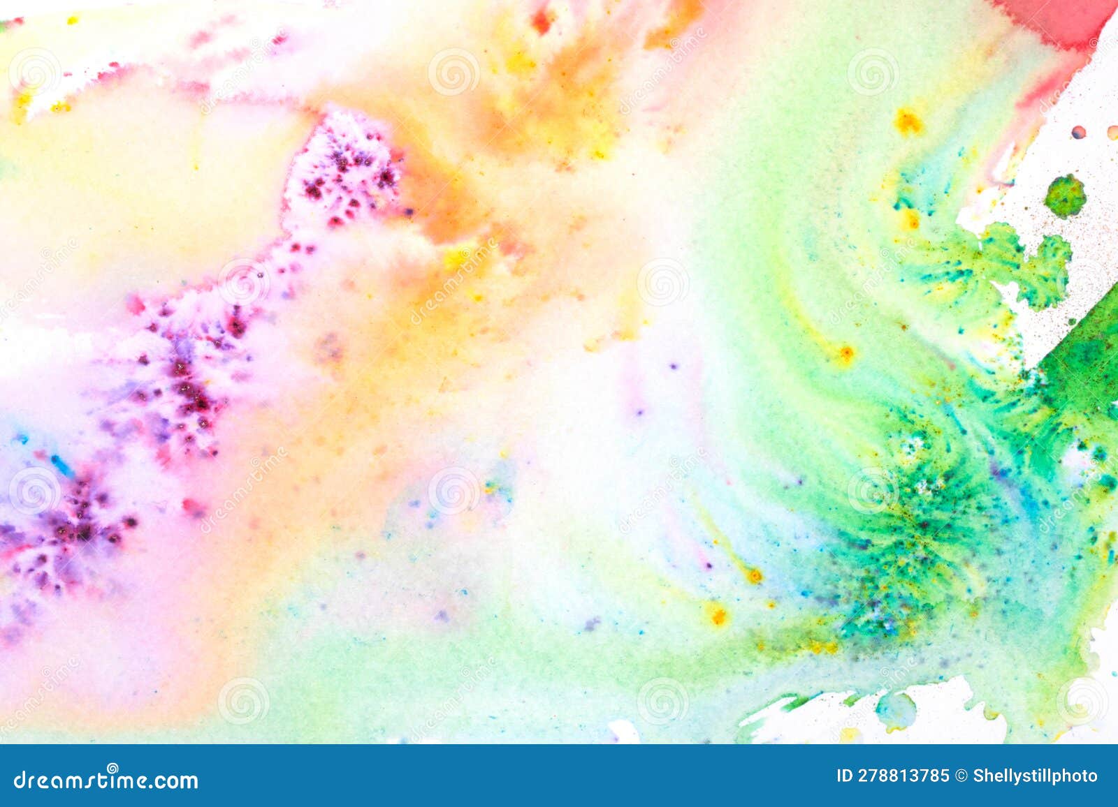 Paint Powder and Splashes in Vibrant Watercolour Painting Exploding Colour Rainbows Stock Image ...