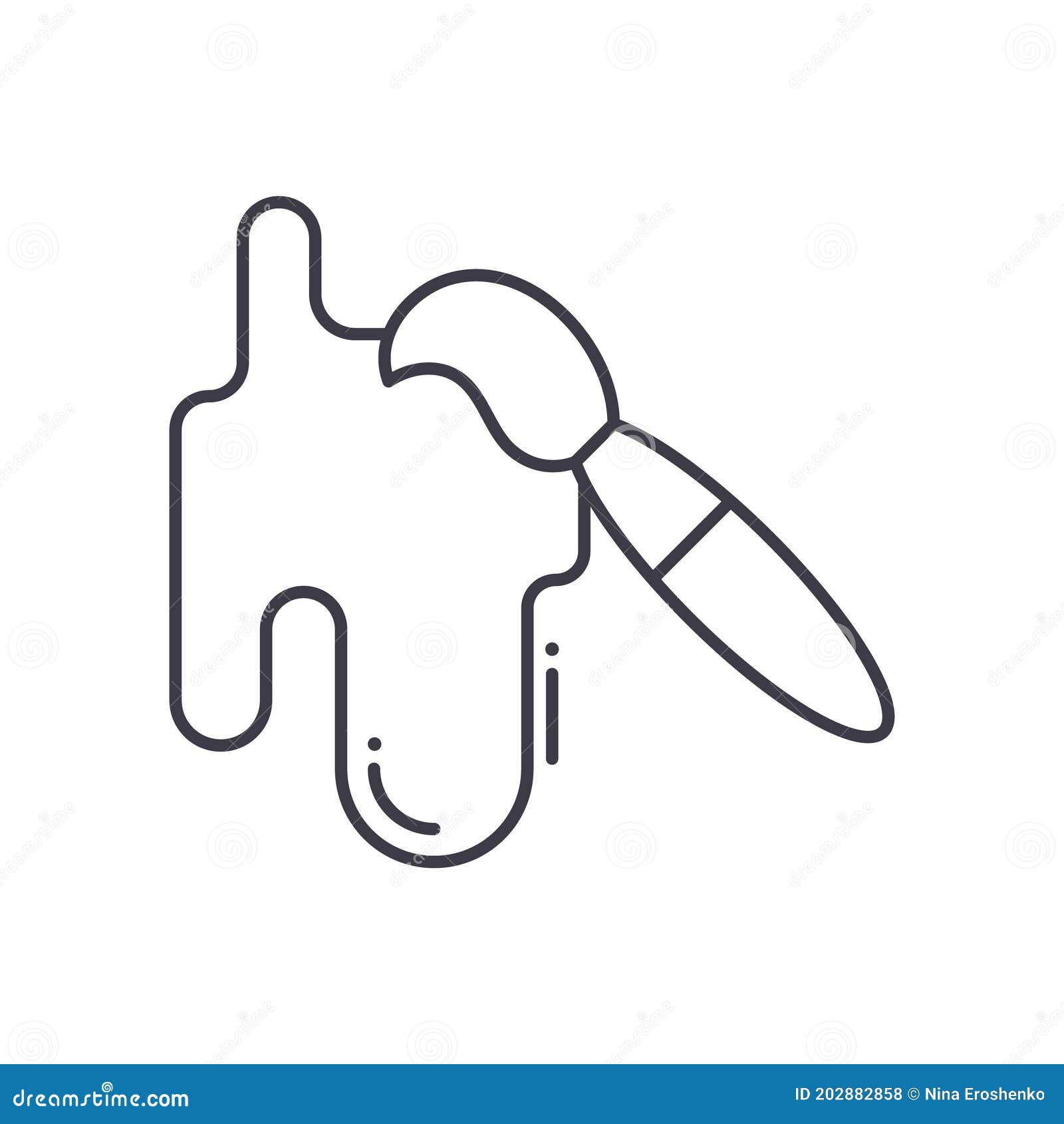 Paint Process Icon, Linear Isolated Illustration, Thin Line Vector, Web ...