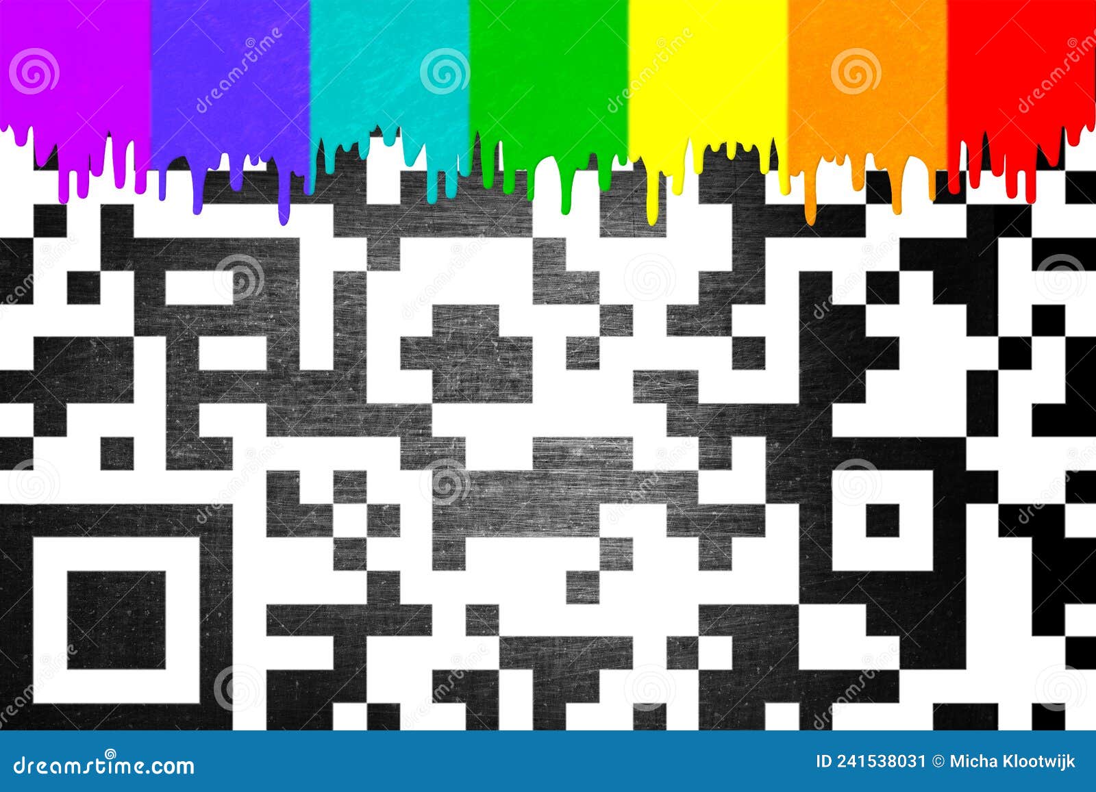 Paint is Dripping Over a QR-code Stock Illustration - Illustration of ...