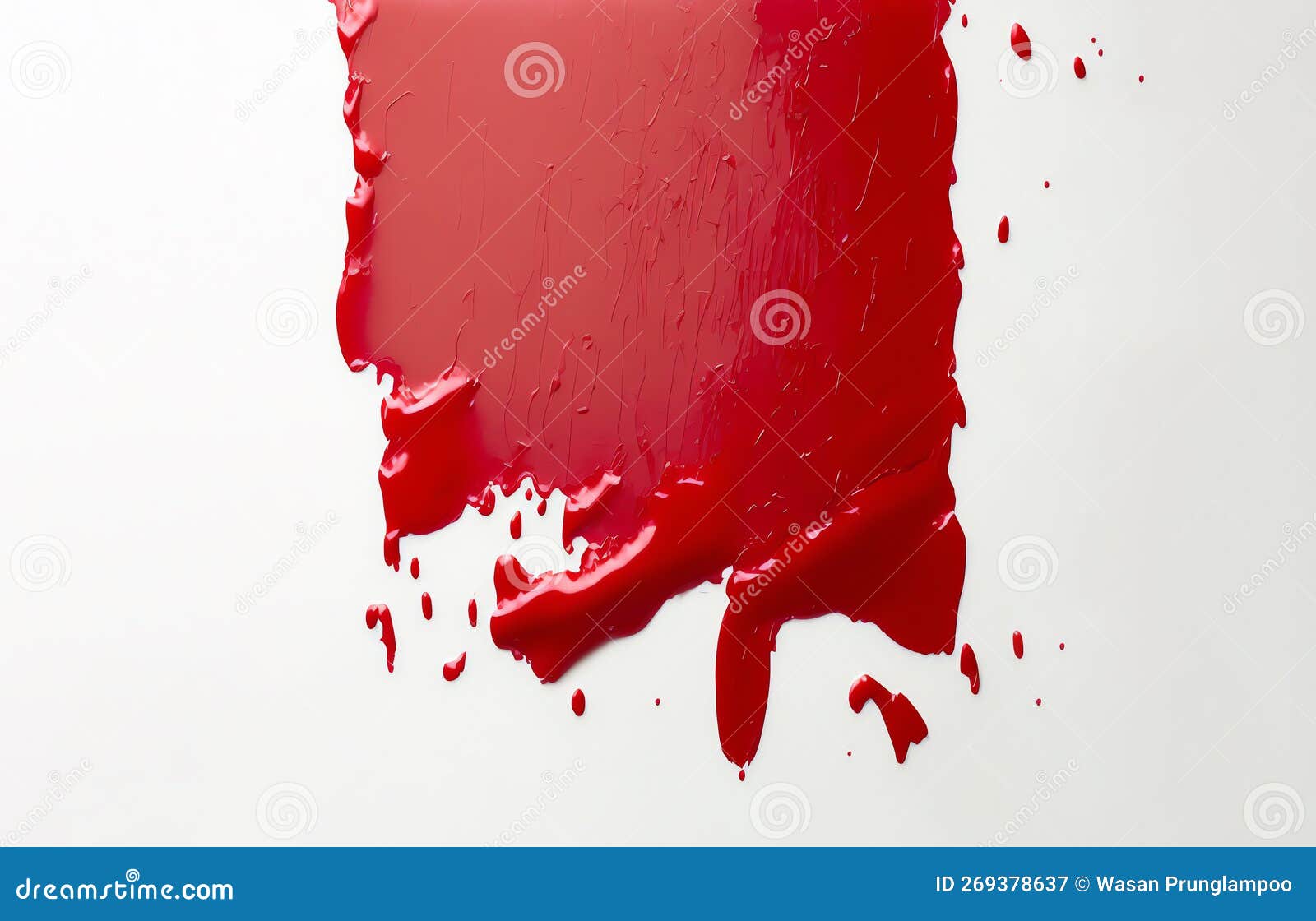 Paint Red Color Dripping Isolated on White Background Stock ...