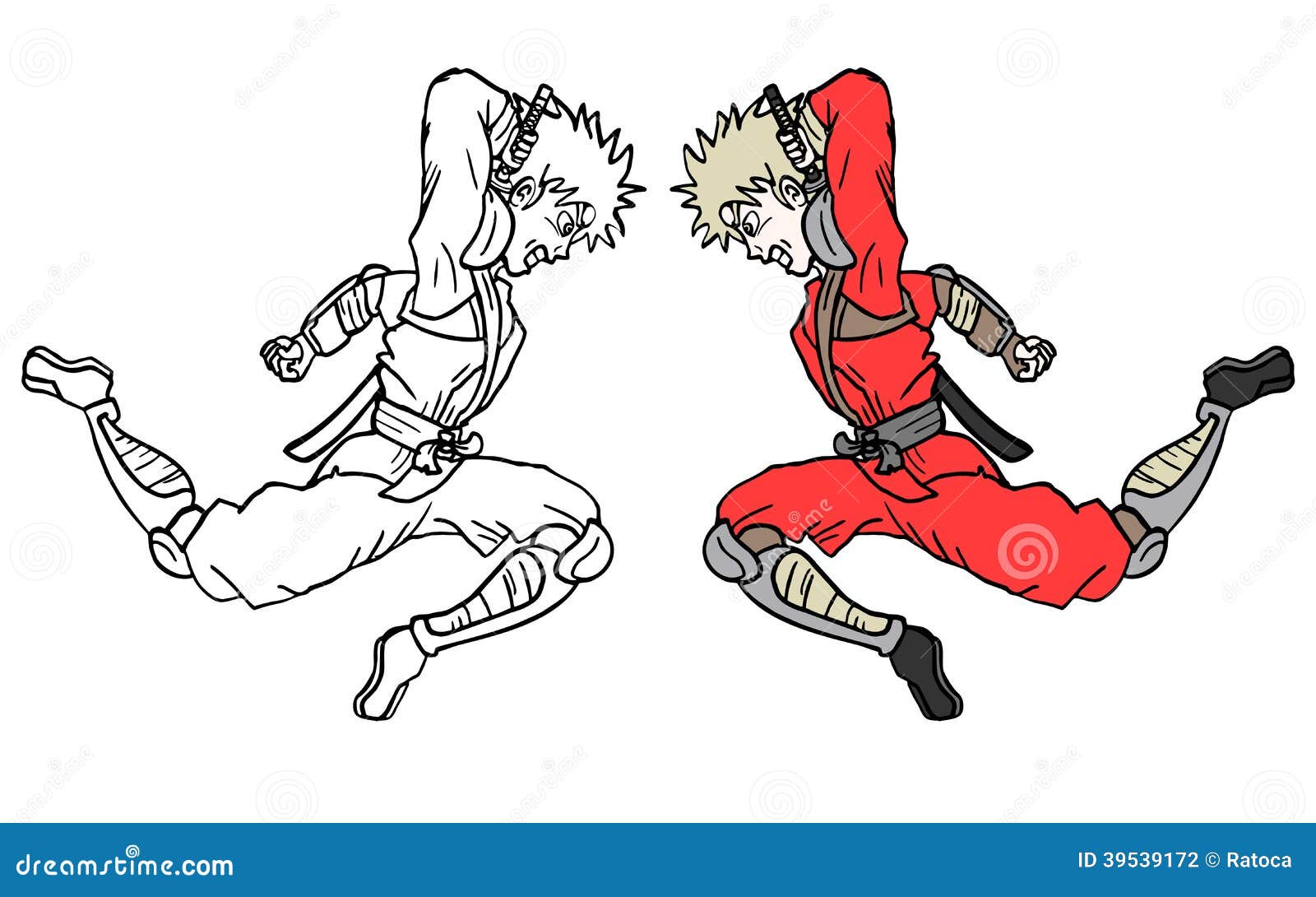 Paint red ninja stock vector. Illustration of honor, element - 39539172