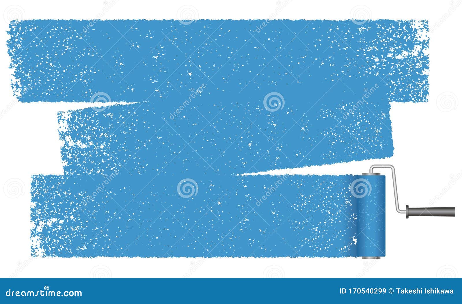 Paint Roller Abstract Blue Background Isolated on a White Background ...