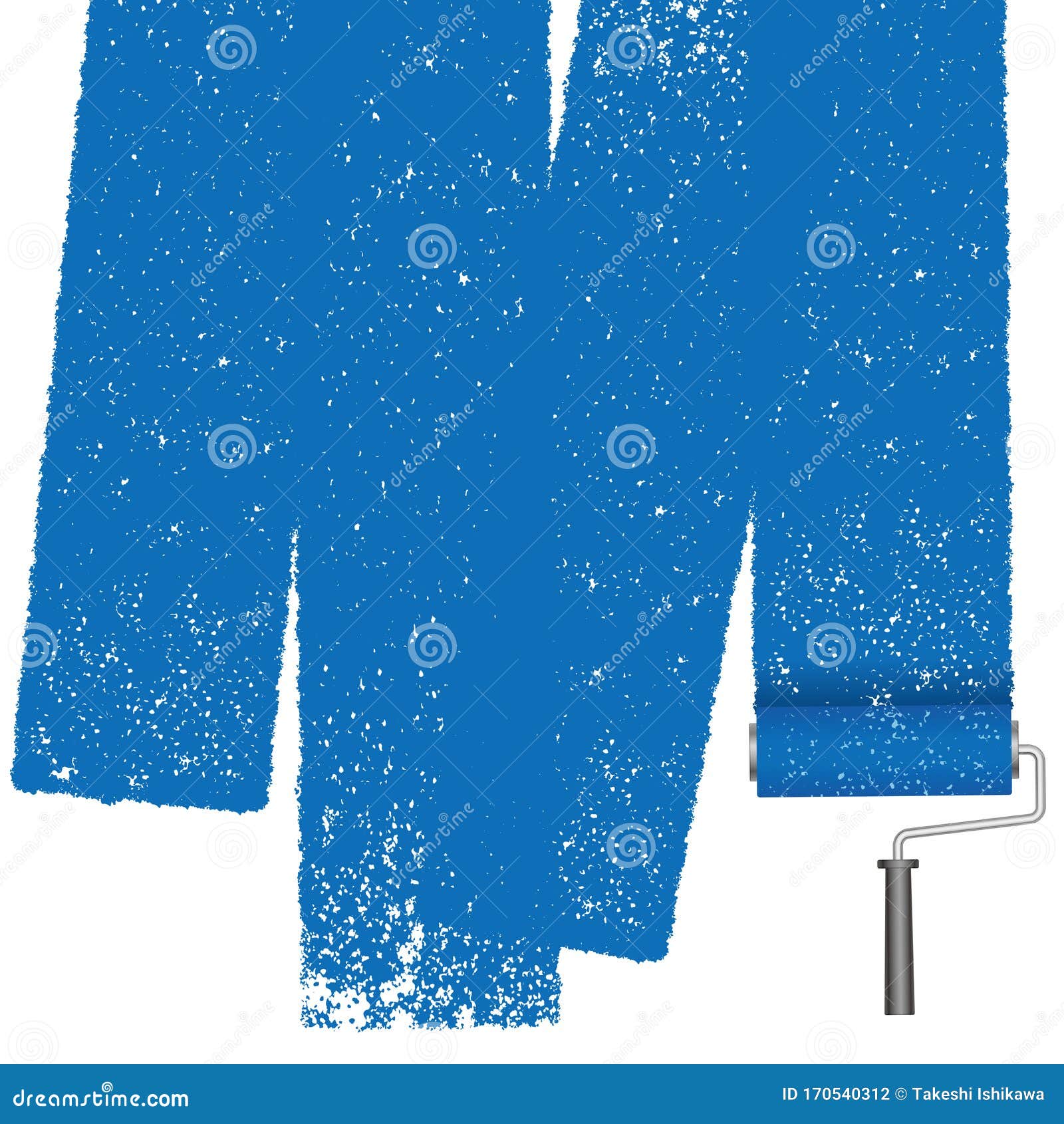 Paint Roller Abstract Blue Background Isolated on a White Background ...