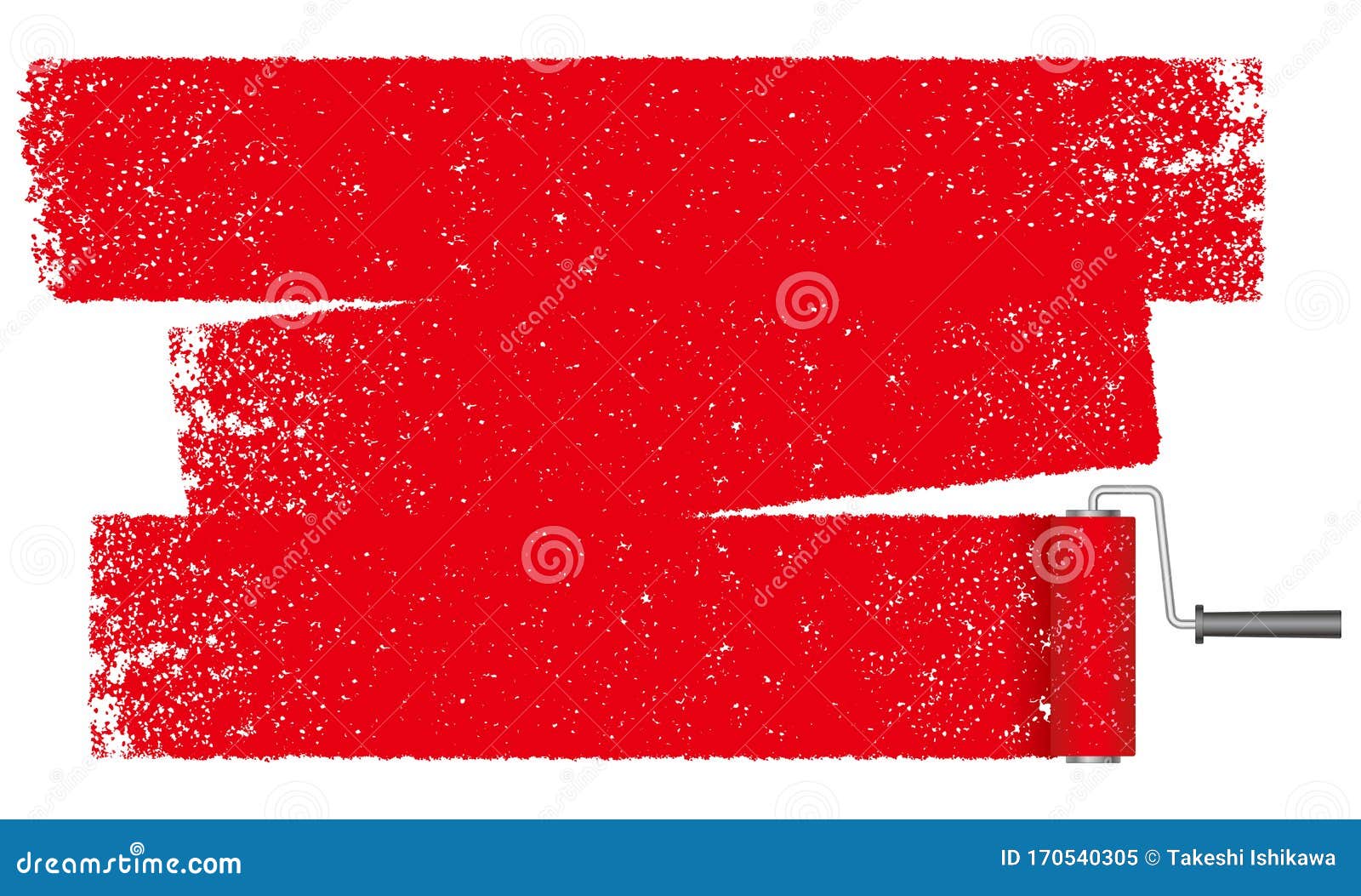 Paint Roller Abstract Red Background Isolated on a White Background ...