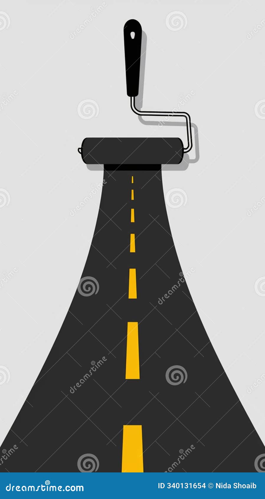 Paint Roller Applies Road, Blending Imaginative Design with Everyday ...