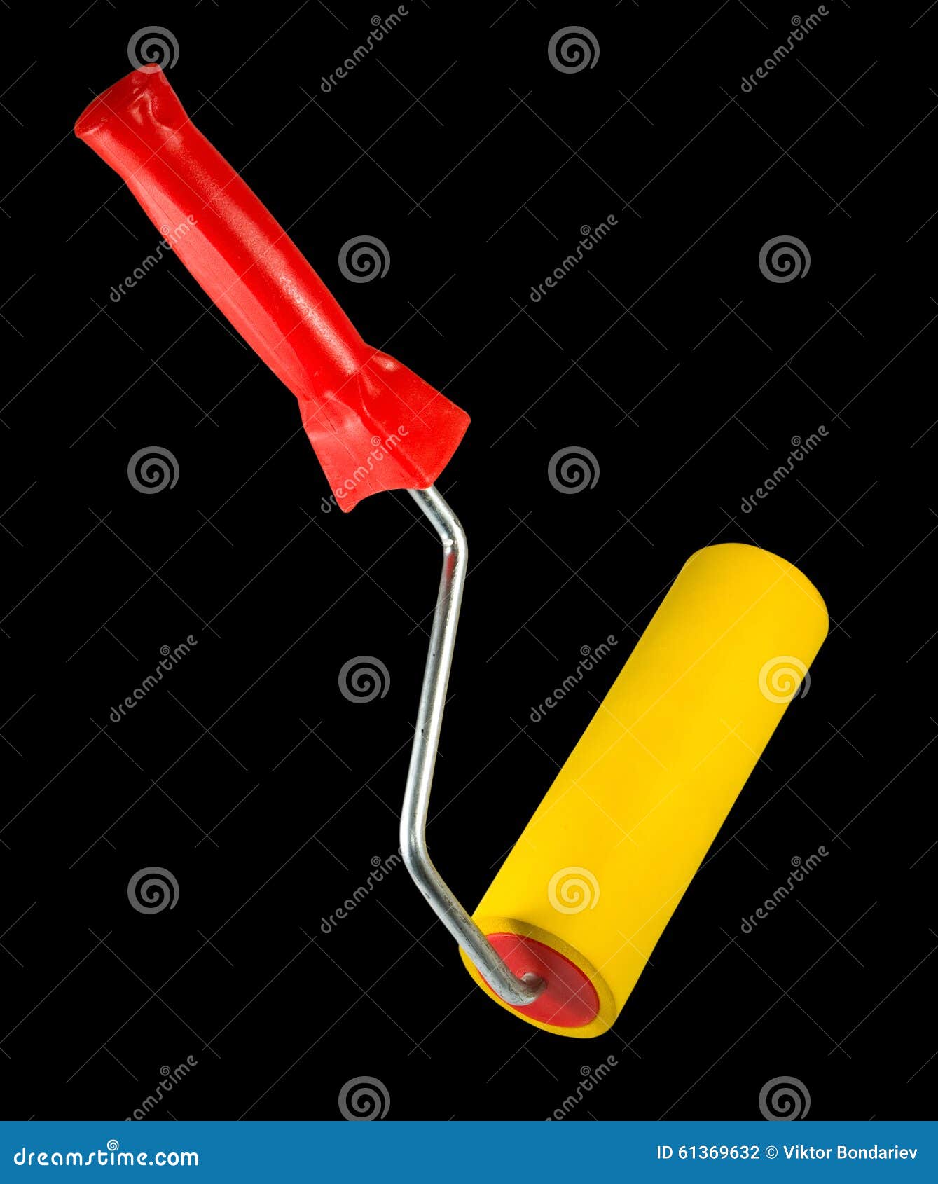 Paint Roller on a Black Background Closeup Stock Photo - Image of ...