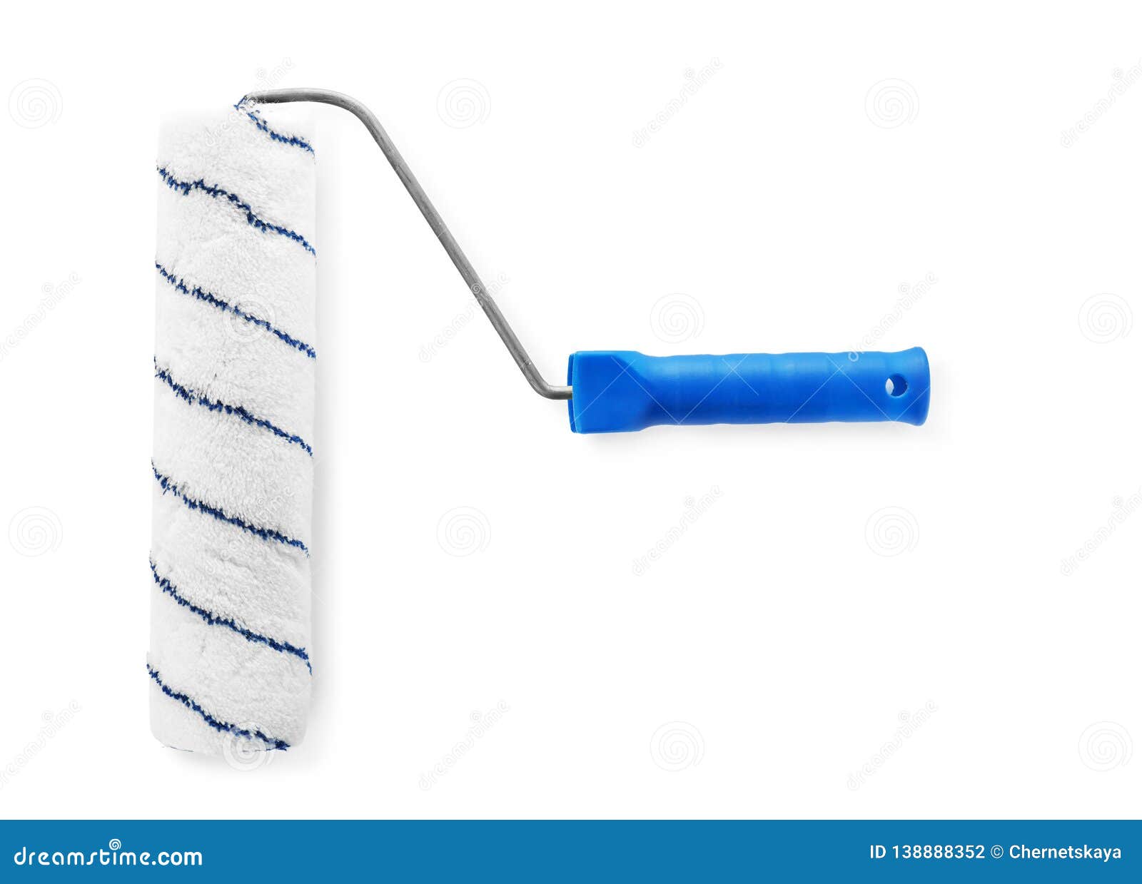Paint Roller Brush with Blue Handle on White Stock Photo - Image of ...