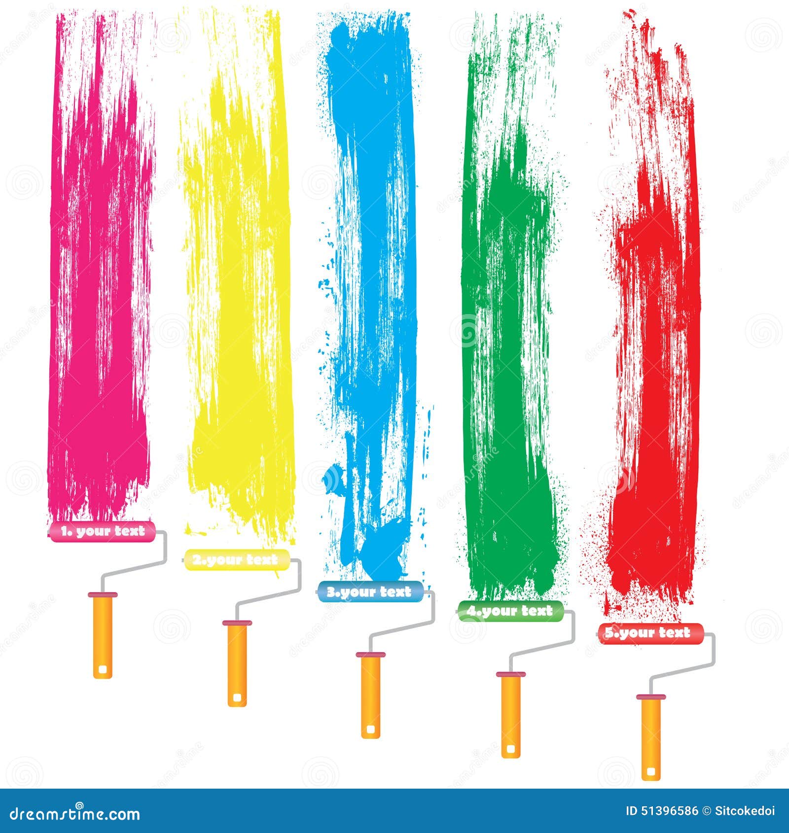 Paint roller and color stock vector. Illustration of border - 51396586