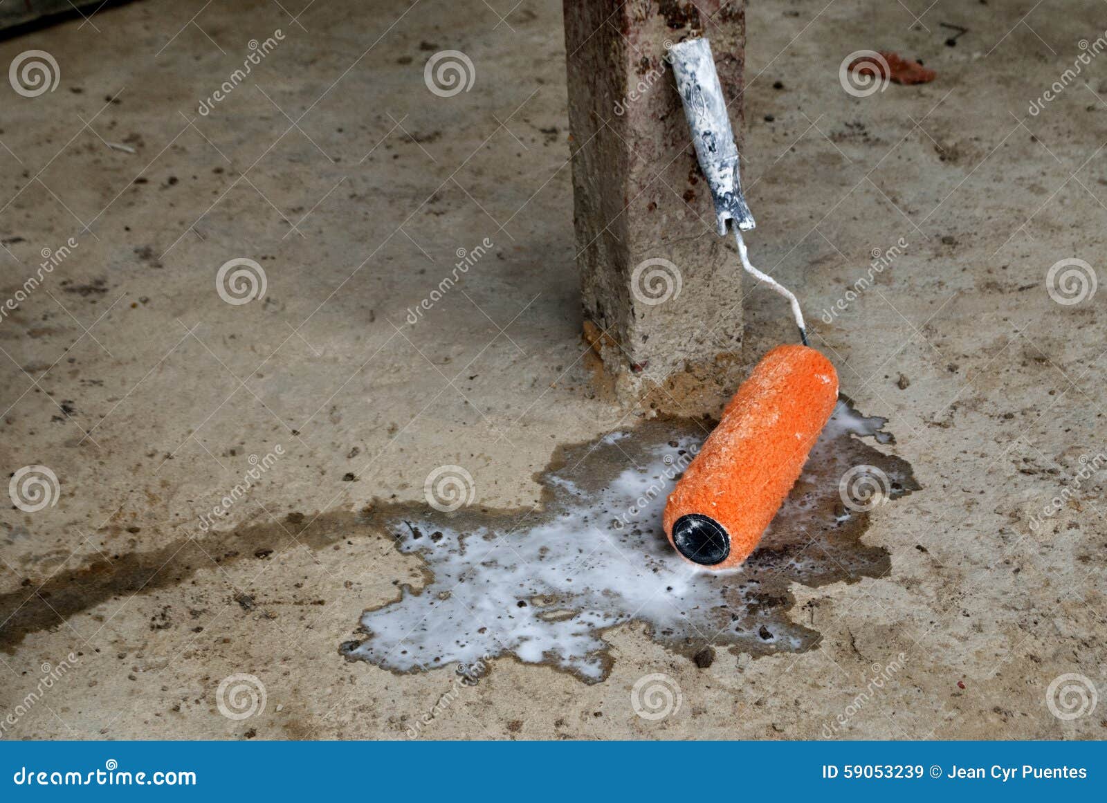 Paint roller stock image. Image of dunk, bucket, brushwork - 59053239