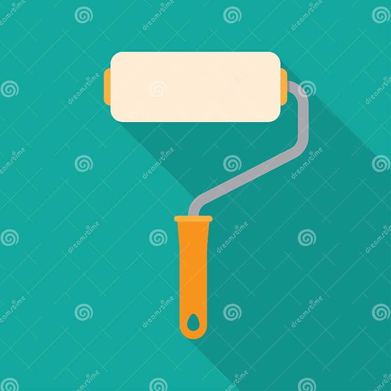 Paint roller flat icon. stock vector. Illustration of handle - 83922786