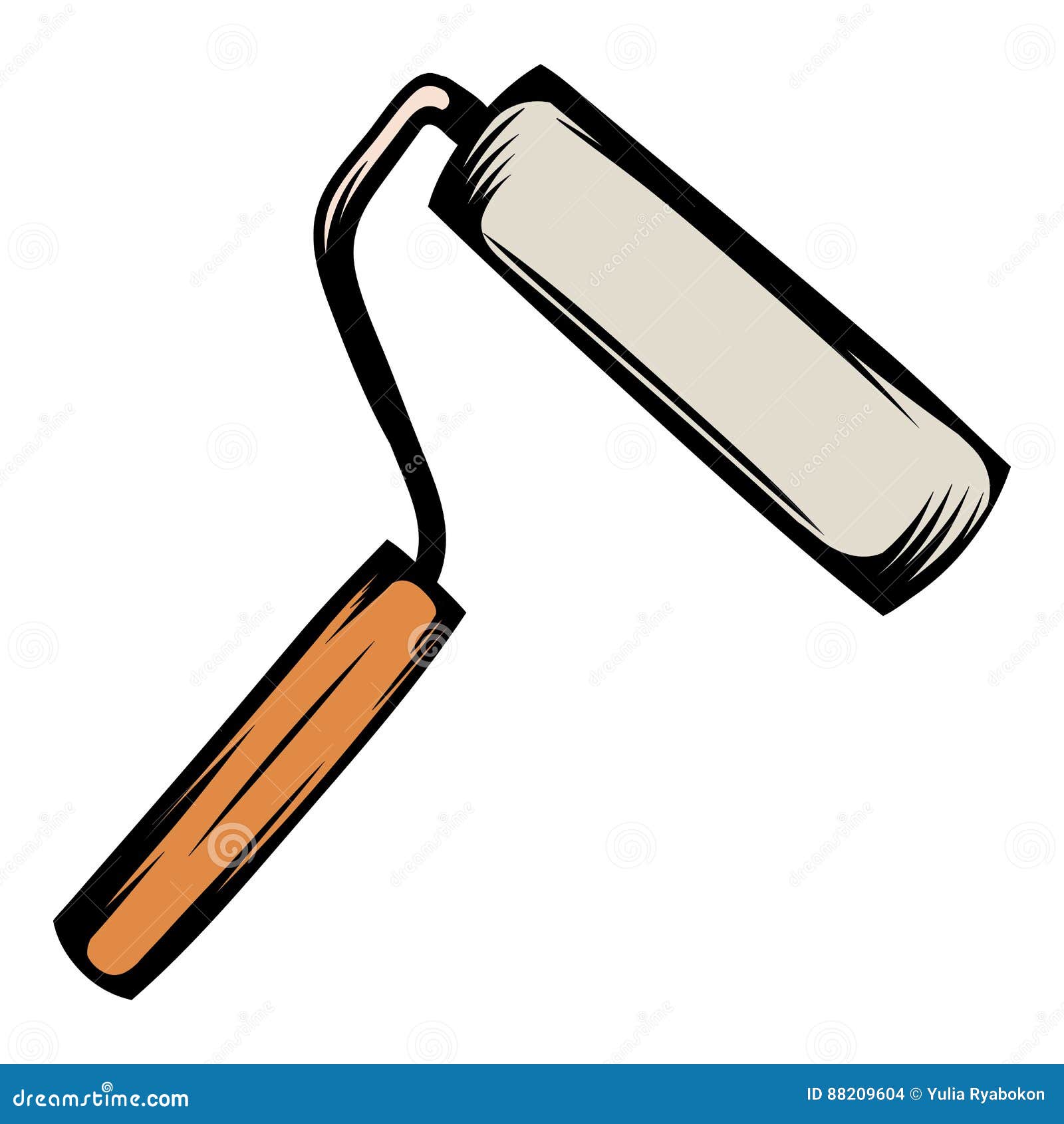 Paint roller icon cartoon stock vector. Illustration of house - 88209604