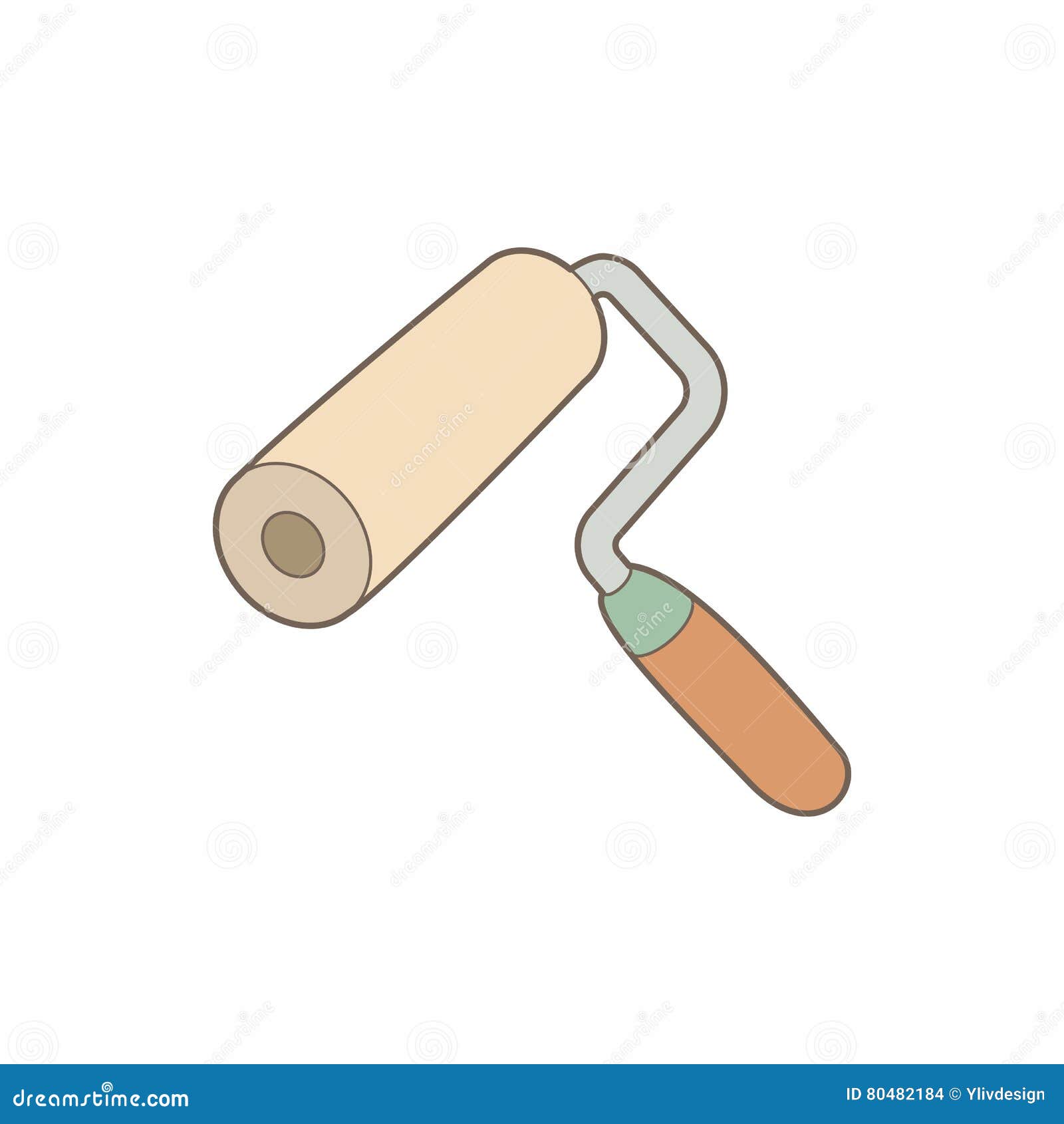 Paint Roller Icon in Cartoon Style Stock Vector - Illustration of ...