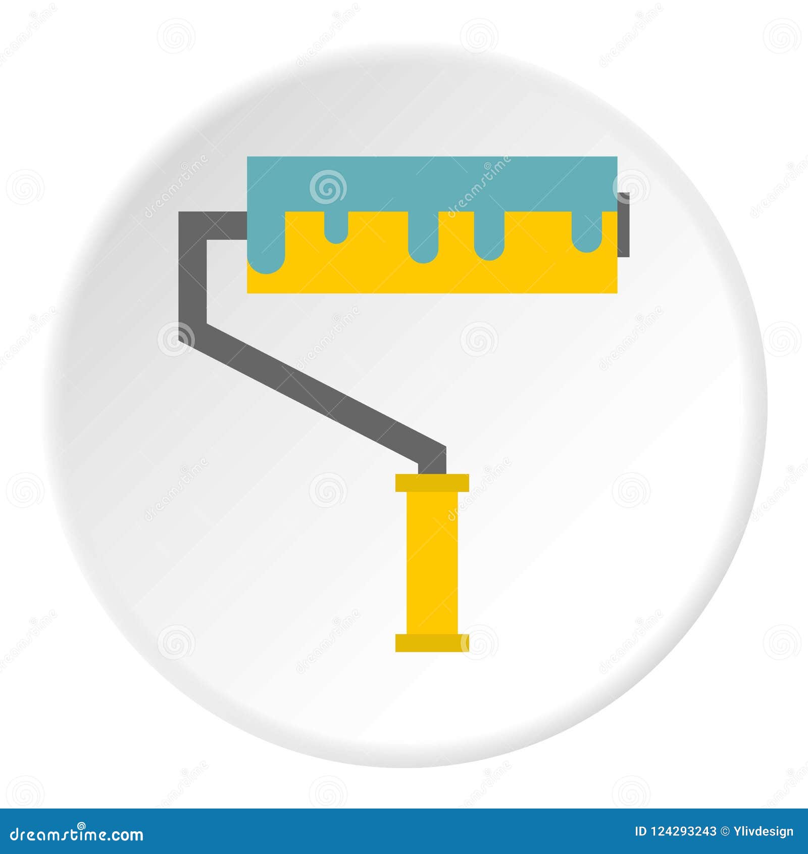 Paint Roller Icon, Flat Style Stock Illustration - Illustration of ...