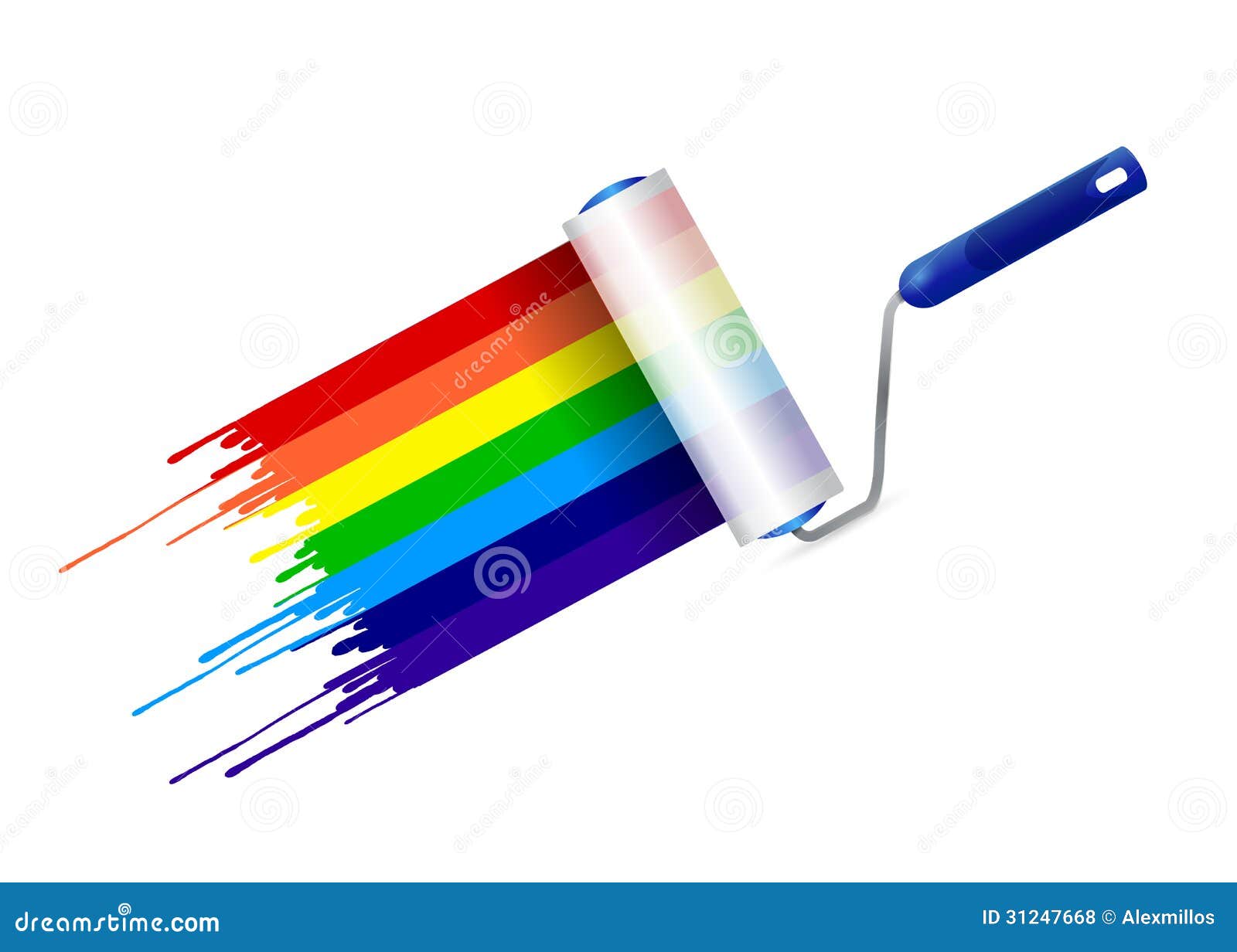 Paint Roller And Ink Rainbow Illustration Design Royalty Free Stock ...
