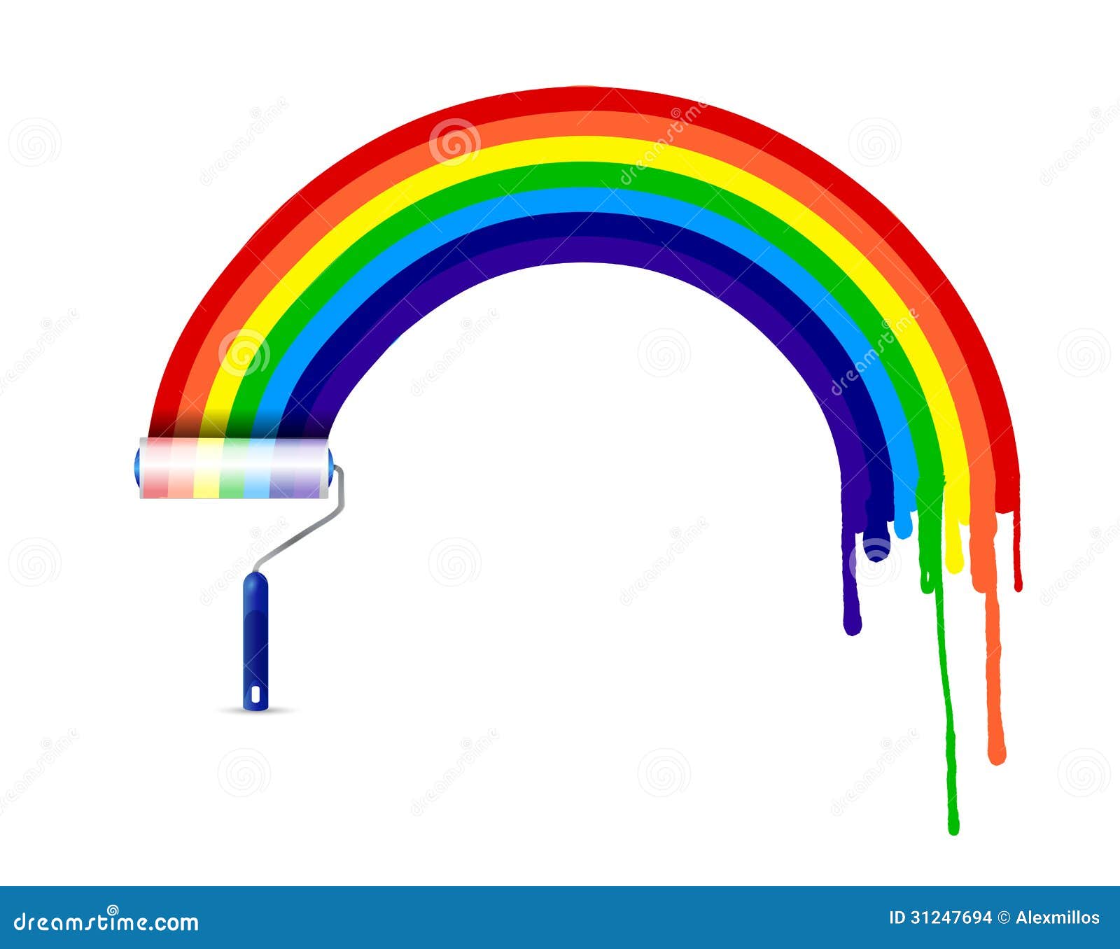 Paint Roller And Ink Rainbow Illustration Design Stock Illustration ...