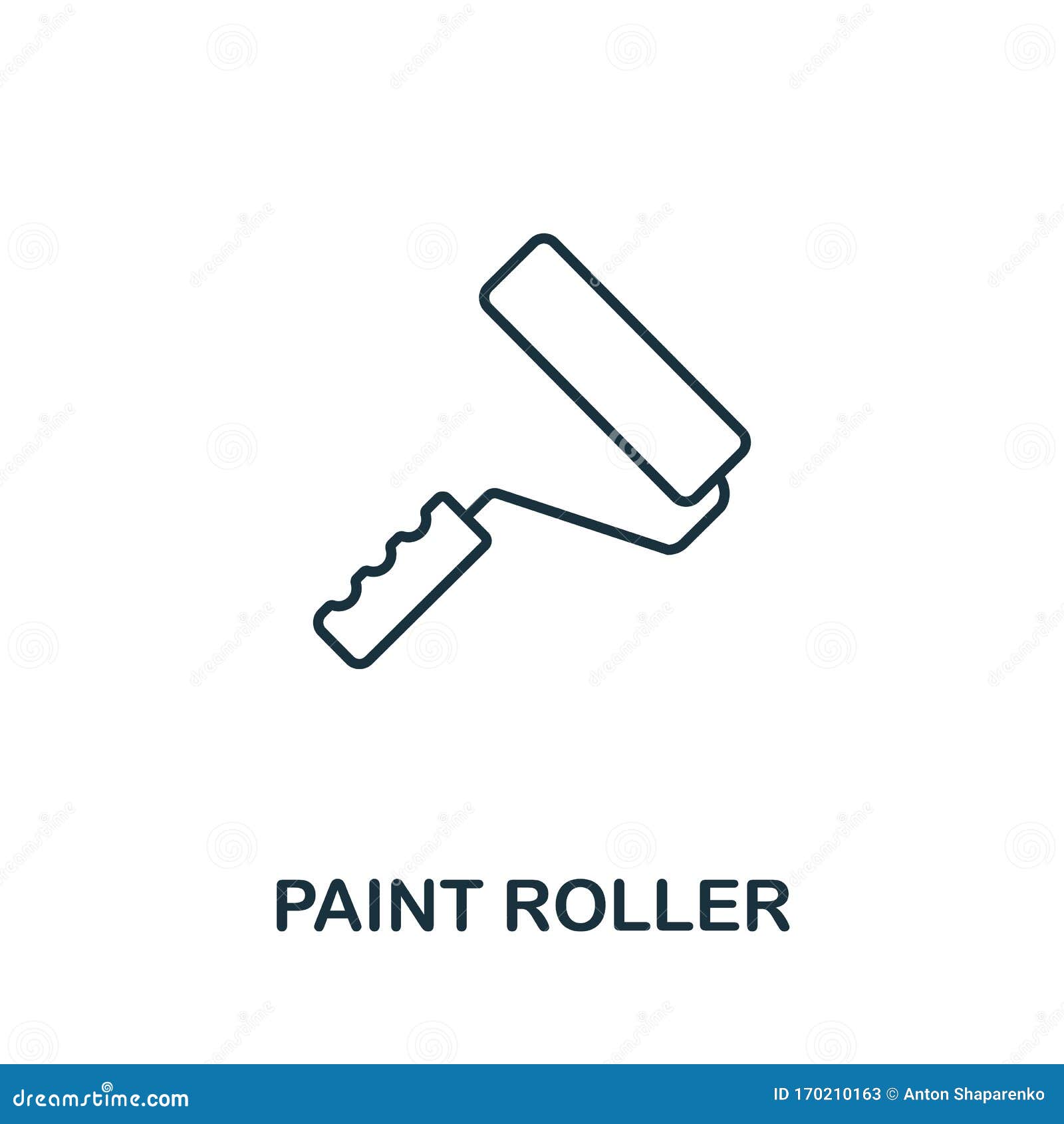 Paint Roller Line Icon. Thin Style Element from Construction Tools ... Paint Roller Line Icon. Thin Style Element from Construction Tools ...