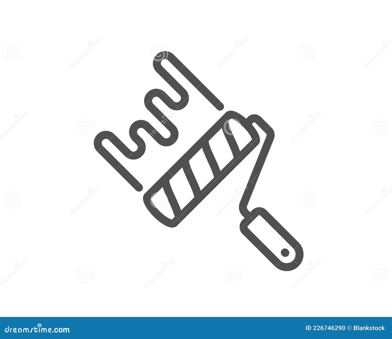 Paint Roller Line Icon. Wall Roll Brush Sign. Vector Stock Vector ...