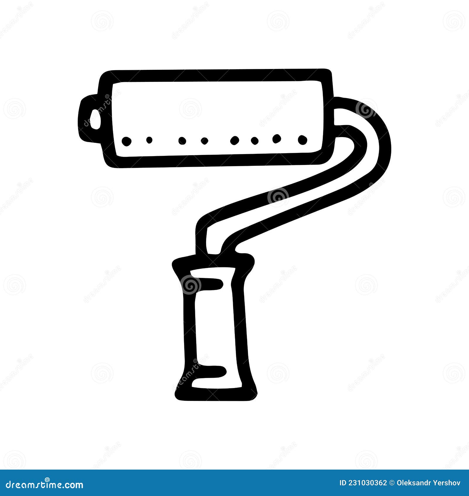 Paint Roller Line Vector Doodle Simple Icon Stock Vector - Illustration ...